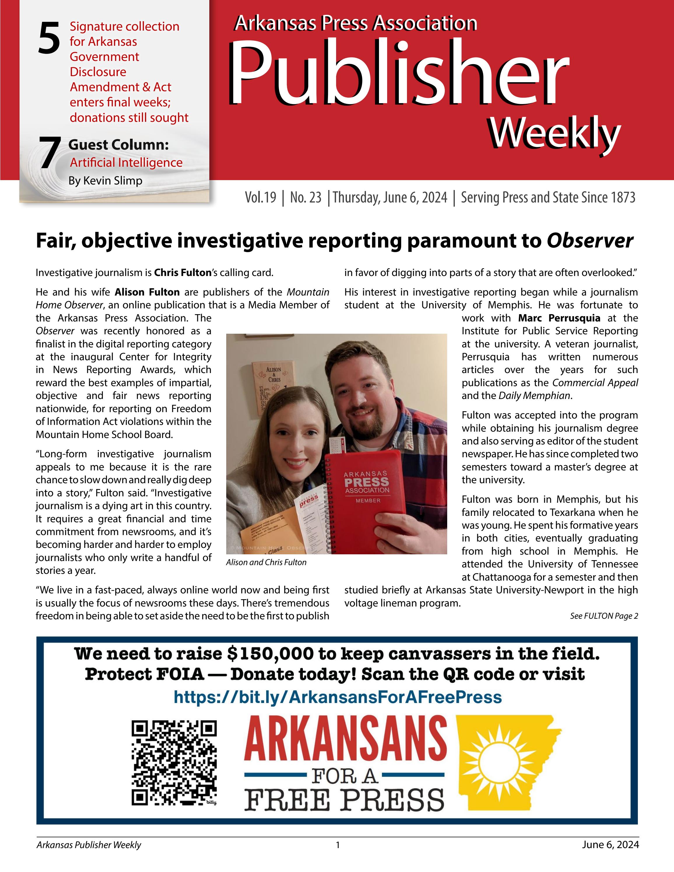 Arkansas Publisher Weekly: June 6, 2024 by Arkansas Press Association ...
