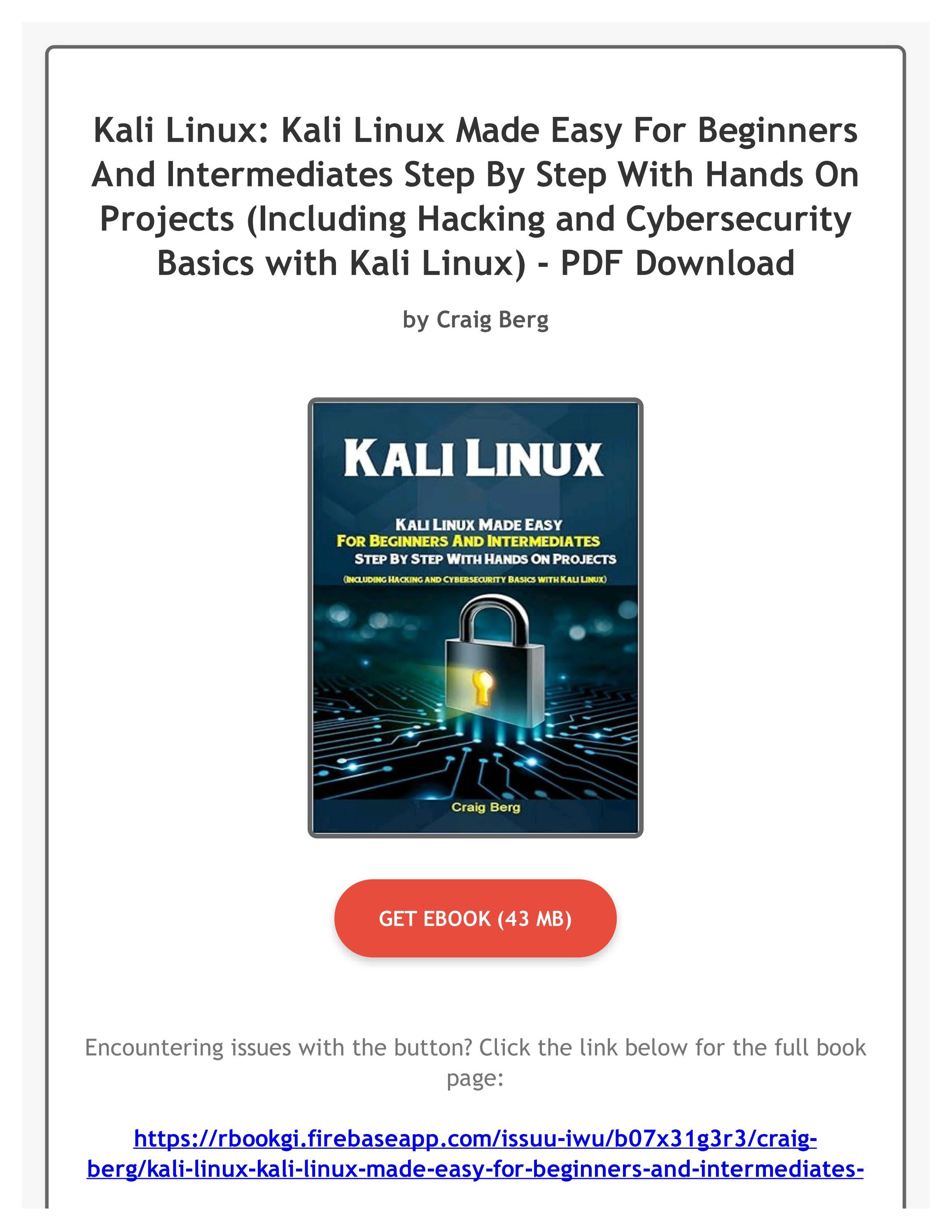 Pdf Pdf Kali Linux Kali Linux Made Easy For Beginners And
