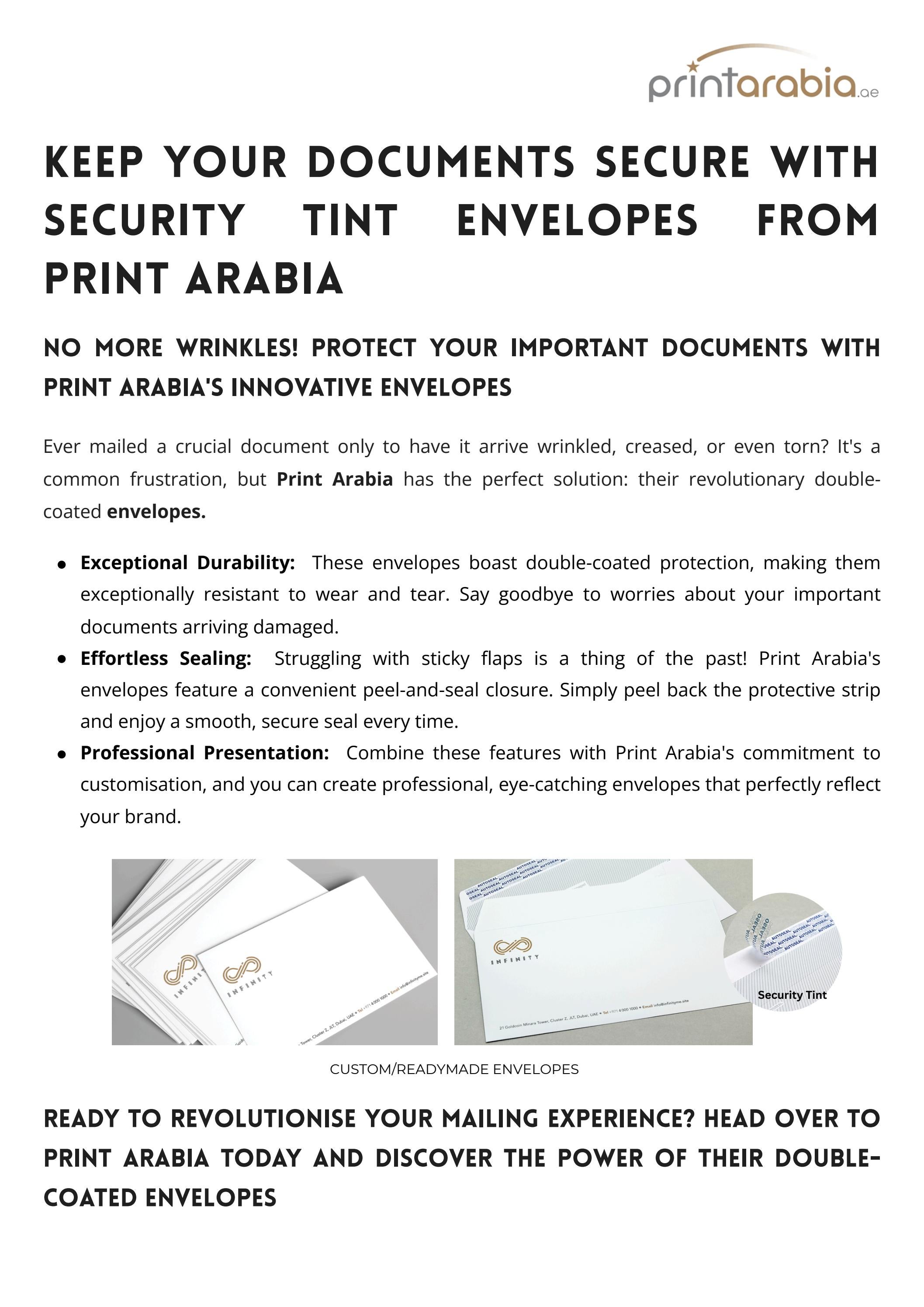Security Tint Envelopes from Print Arabia by Aditya Sharma - Issuu