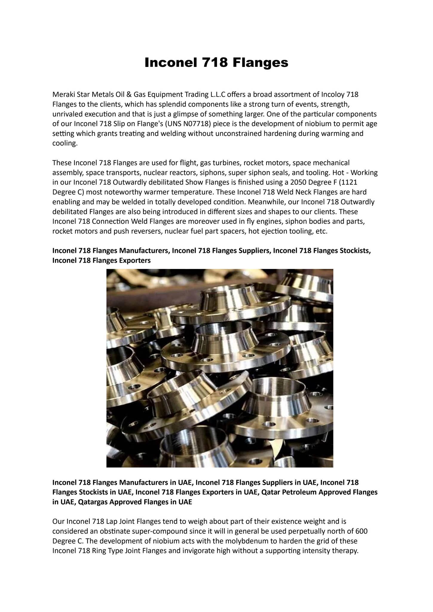 Qatargas approved flanges in UAE by Meraki Metals - Issuu