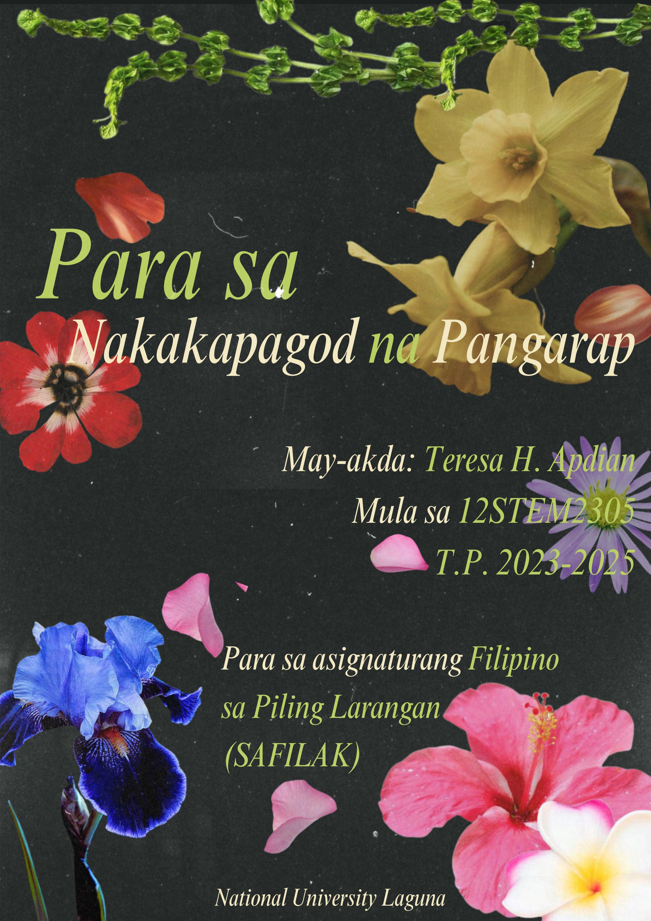 Para sa Nakakapagod na Pangarap by teresaapdian - Issuu