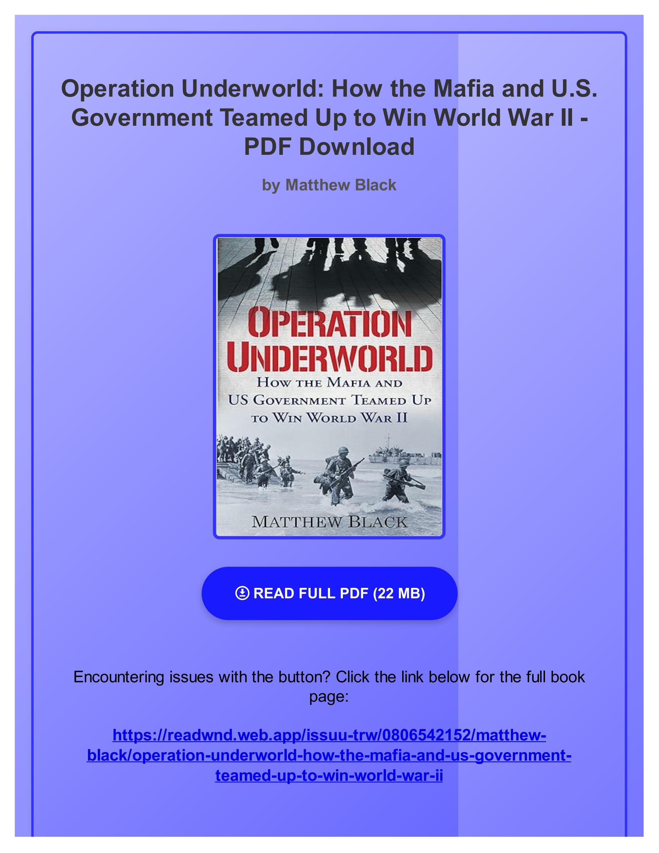 PDF Operation Underworld: How the Mafia and U.S. Government Teamed Up ...