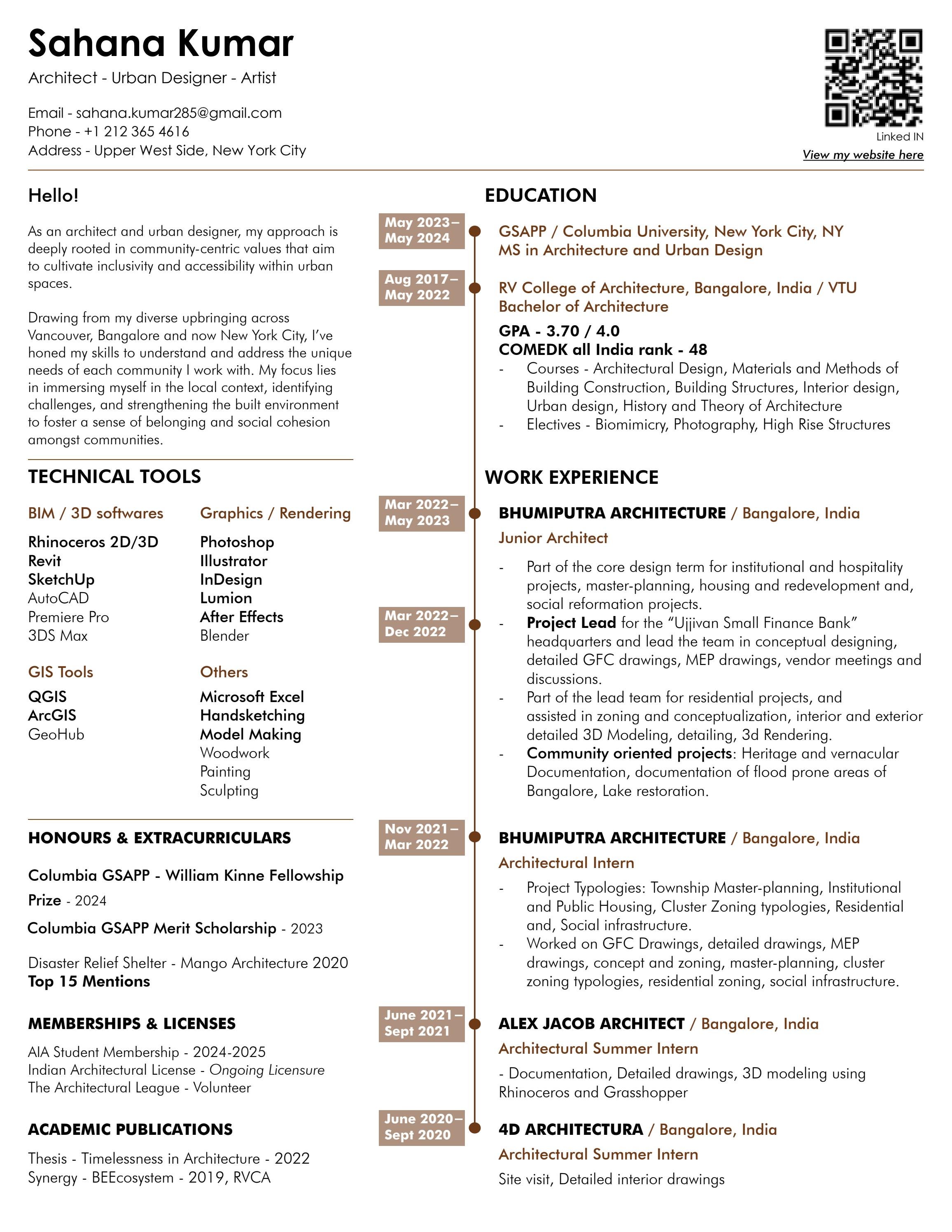 Sahana Kumar | Architecture and Urban Design CV by Sahana Kumar - Issuu