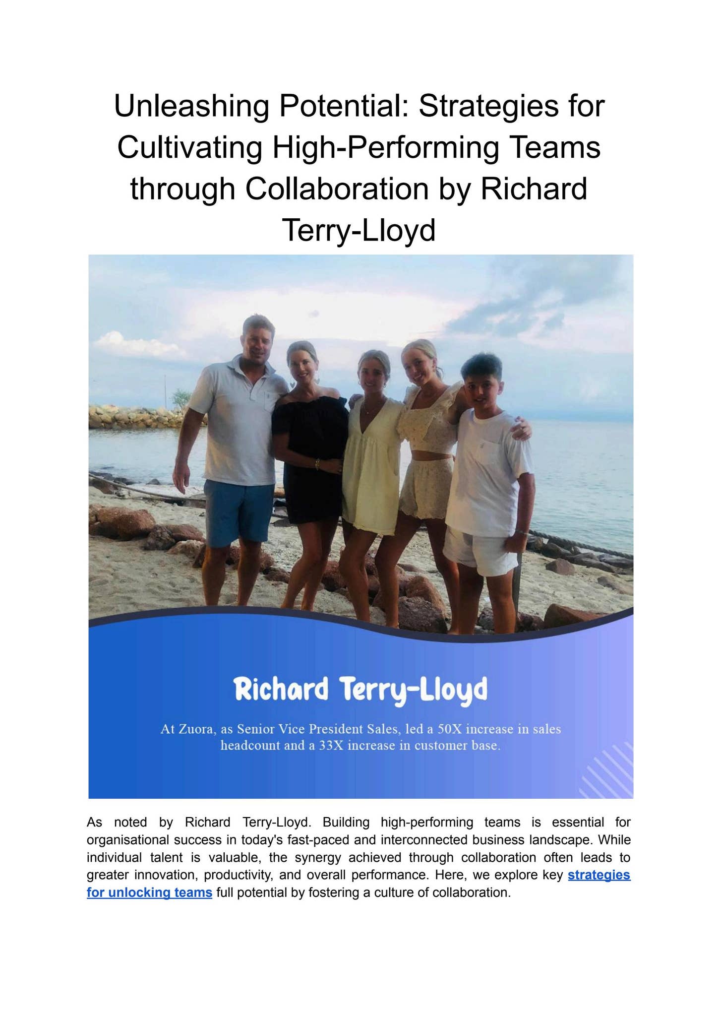 Unleashing Potential: Strategies for Cultivating High-Performing Teams ...