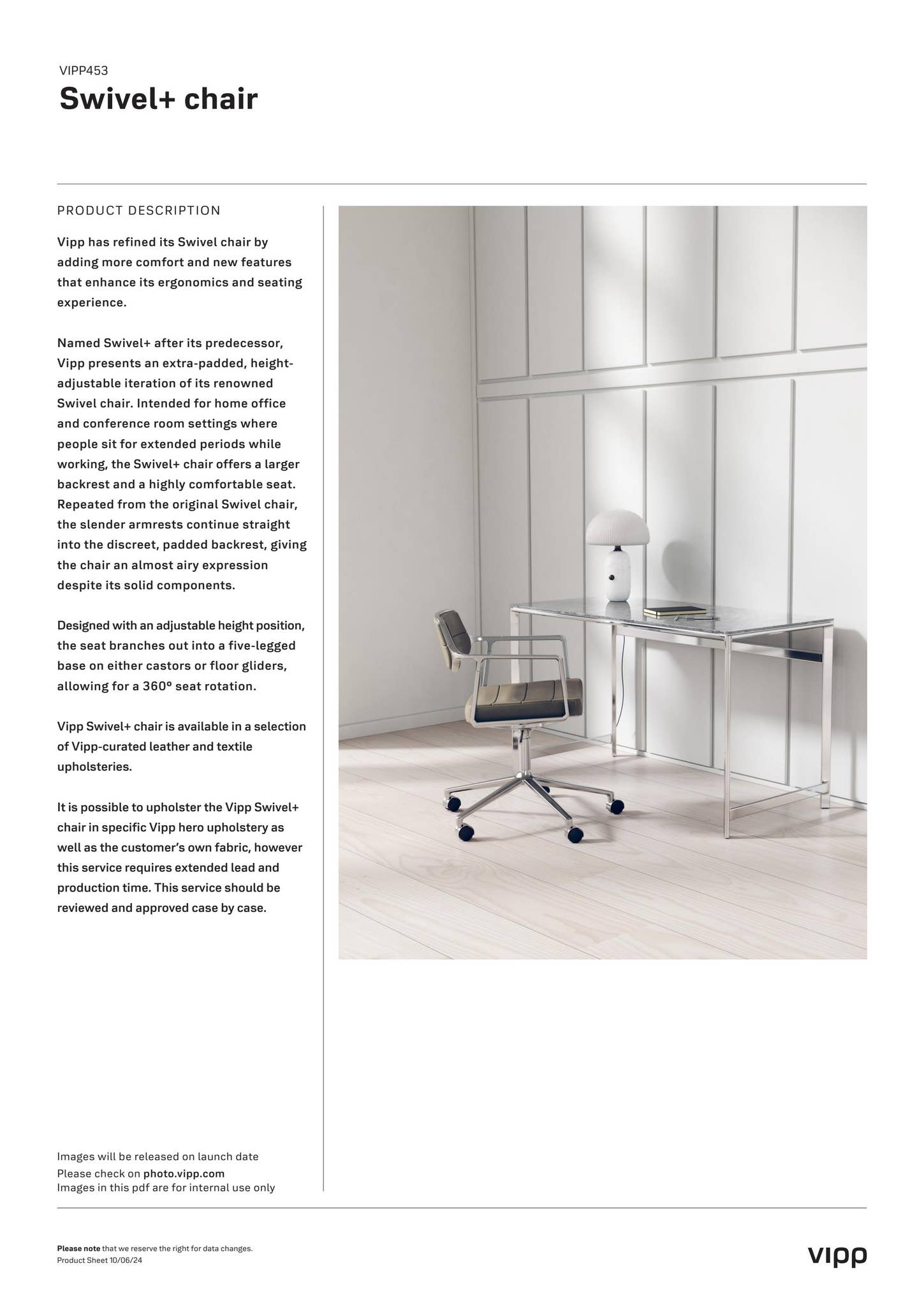 Vipp453 Swivel+ Chair Product Sheet by vipp - Issuu