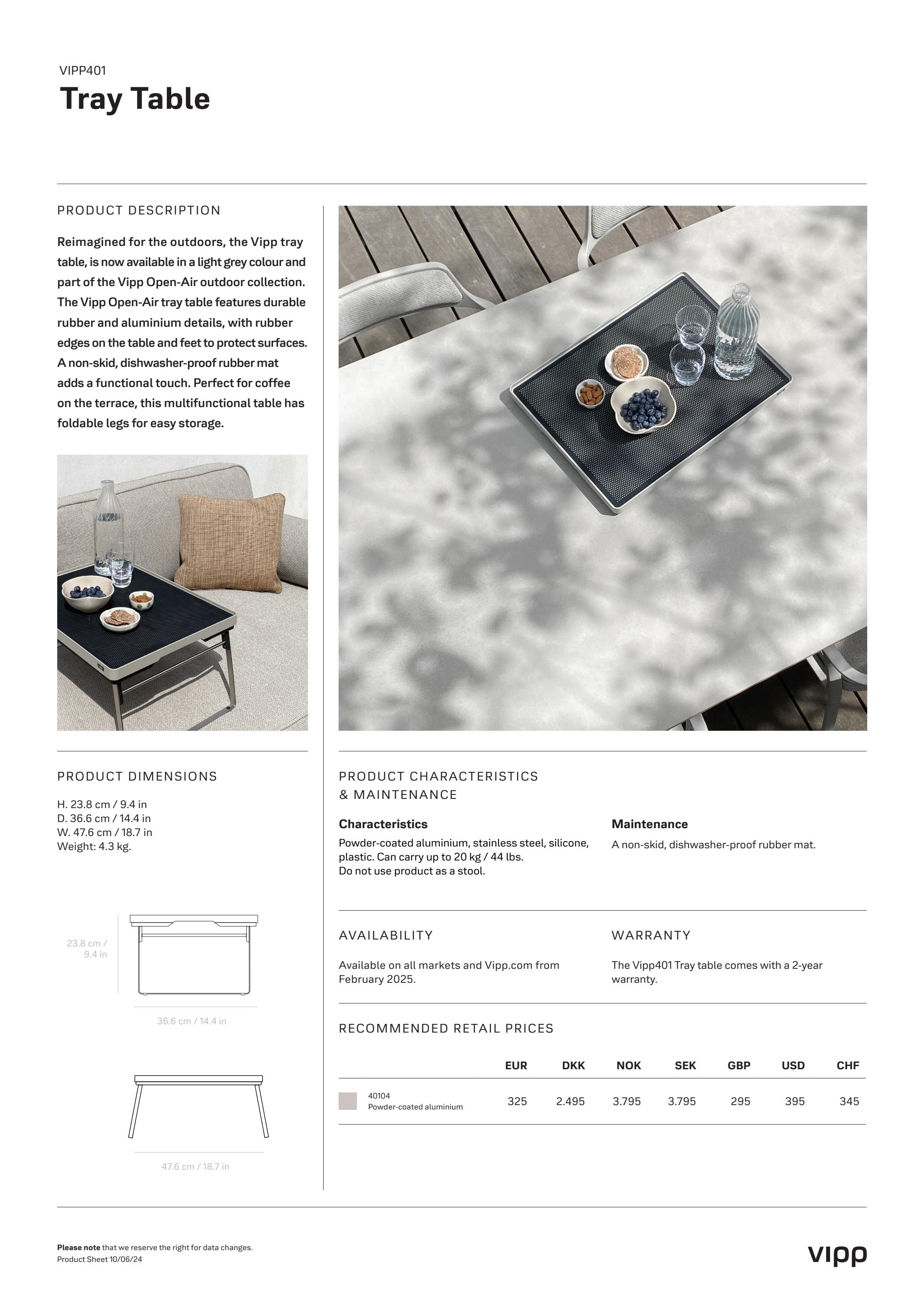 Vipp401 Tray Table Product Sheet by vipp - Issuu