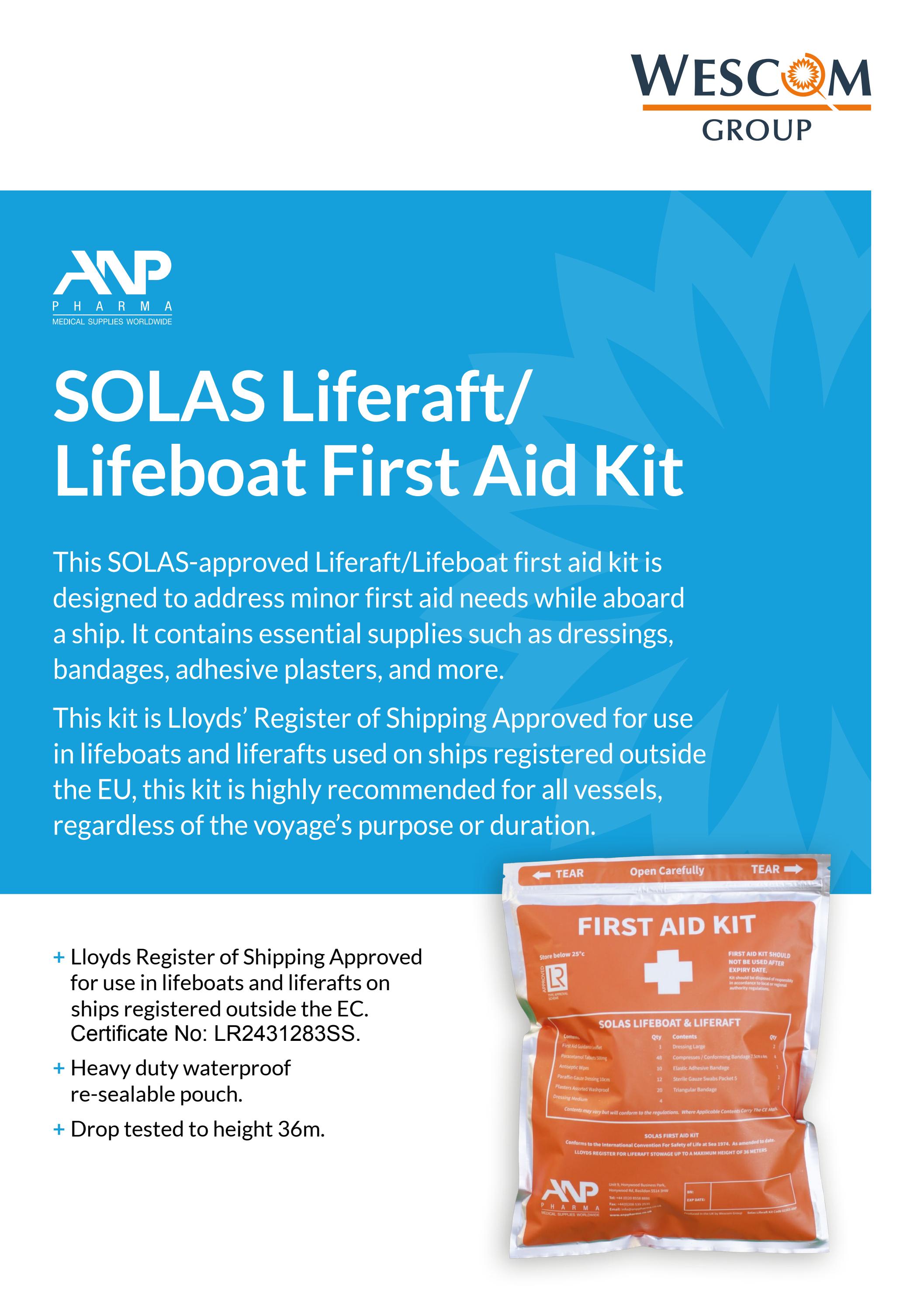 SOLAS Liferaft/Lifeboat First Aid Kit by Wescom Group - Issuu