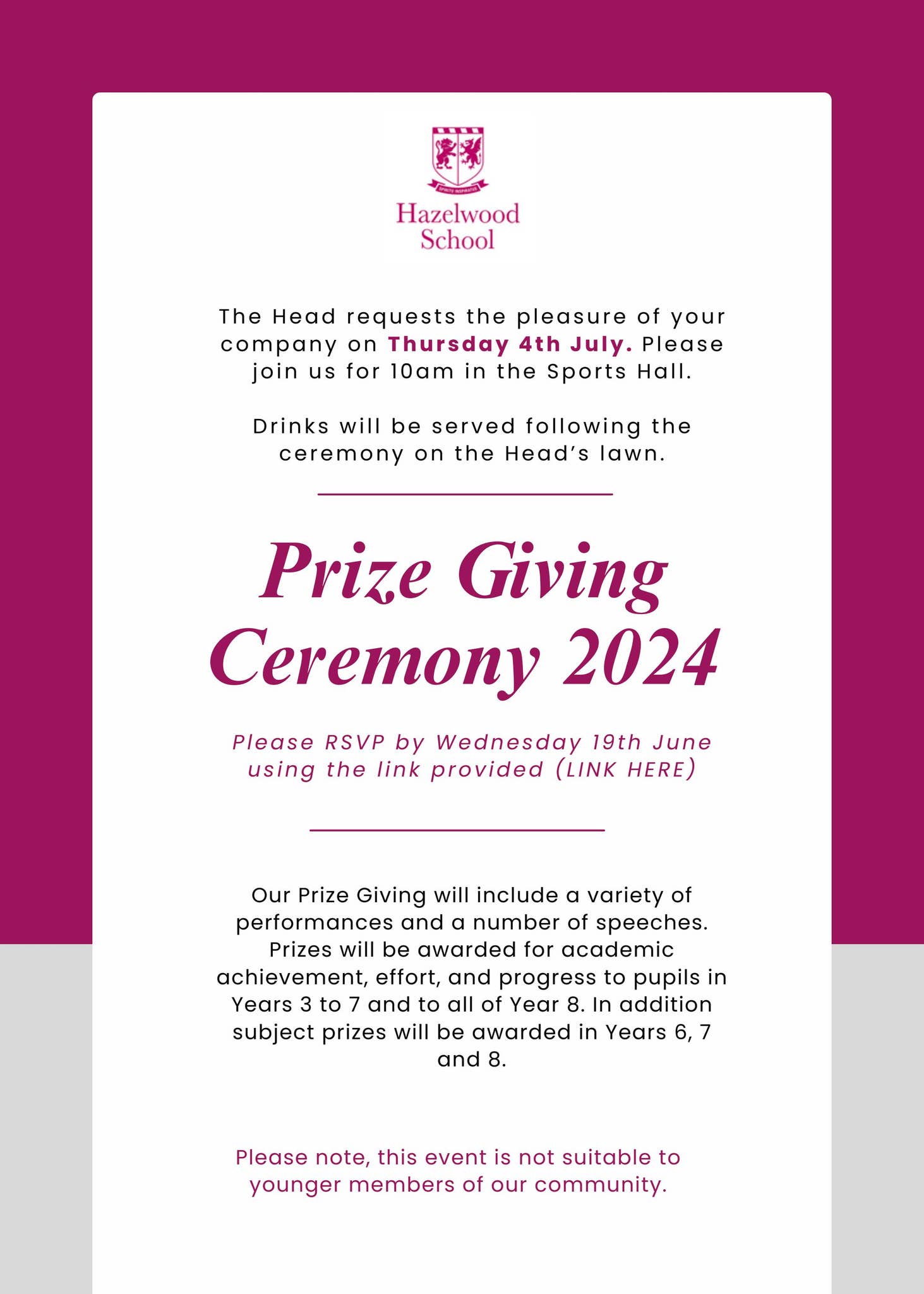 Prize Giving Invitation 2024 by hazelwoodschool.co.uk - Issuu