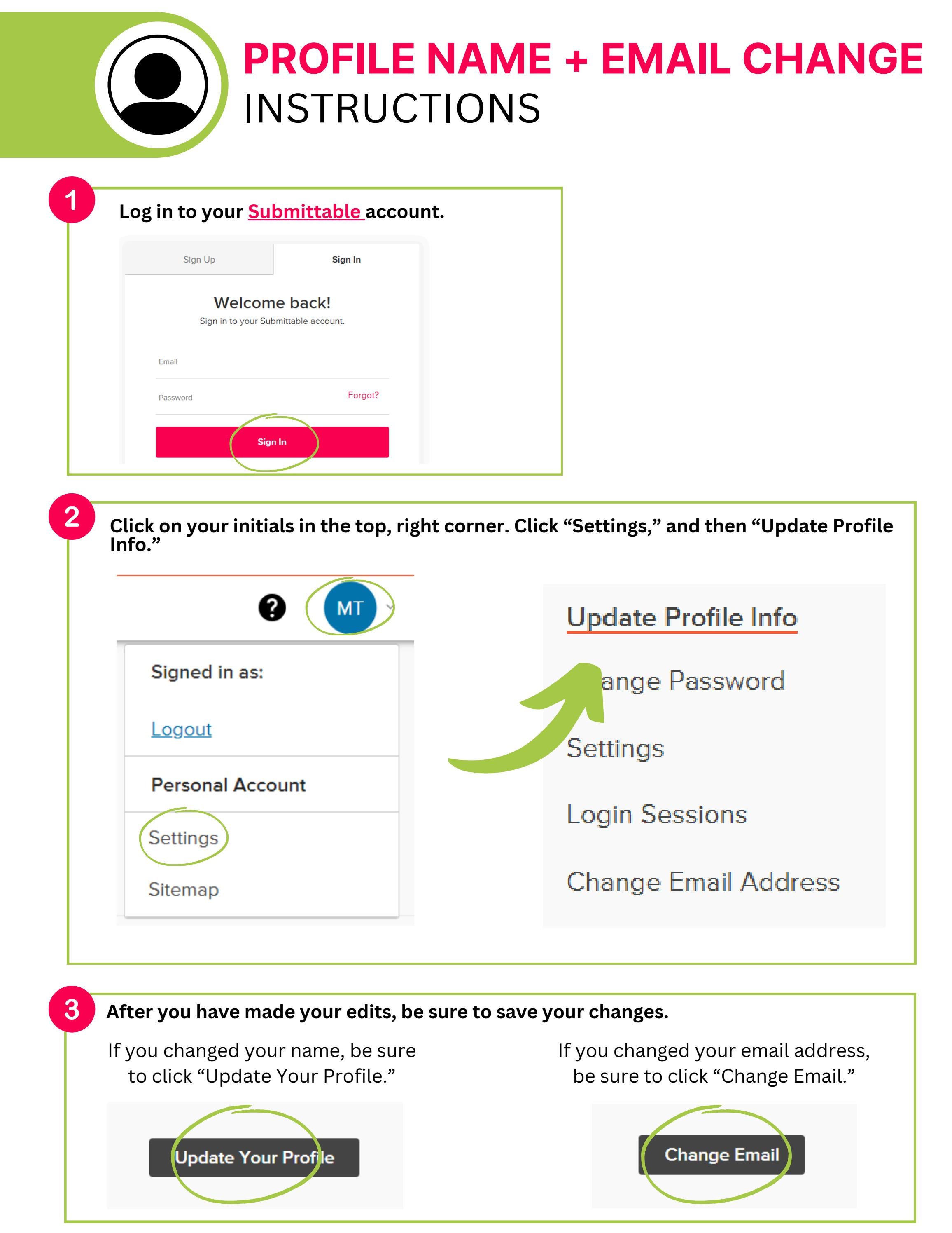Submittable - Changing Profile Email + Name by cscp - Issuu