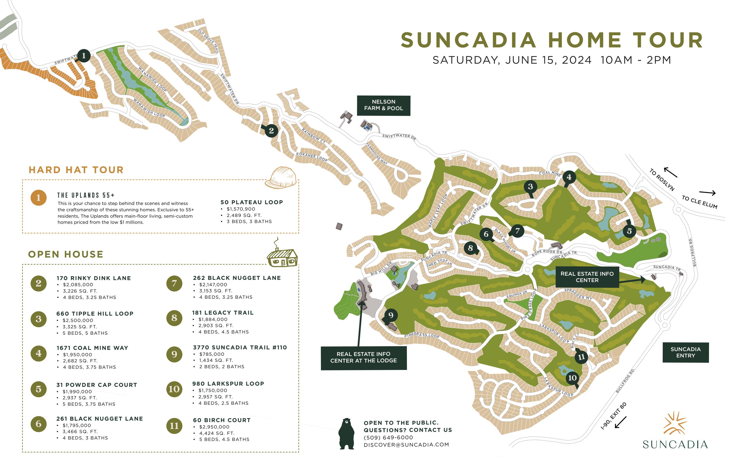 Suncadia Home Tour Map, June 2024 by Suncadia Resort - Issuu