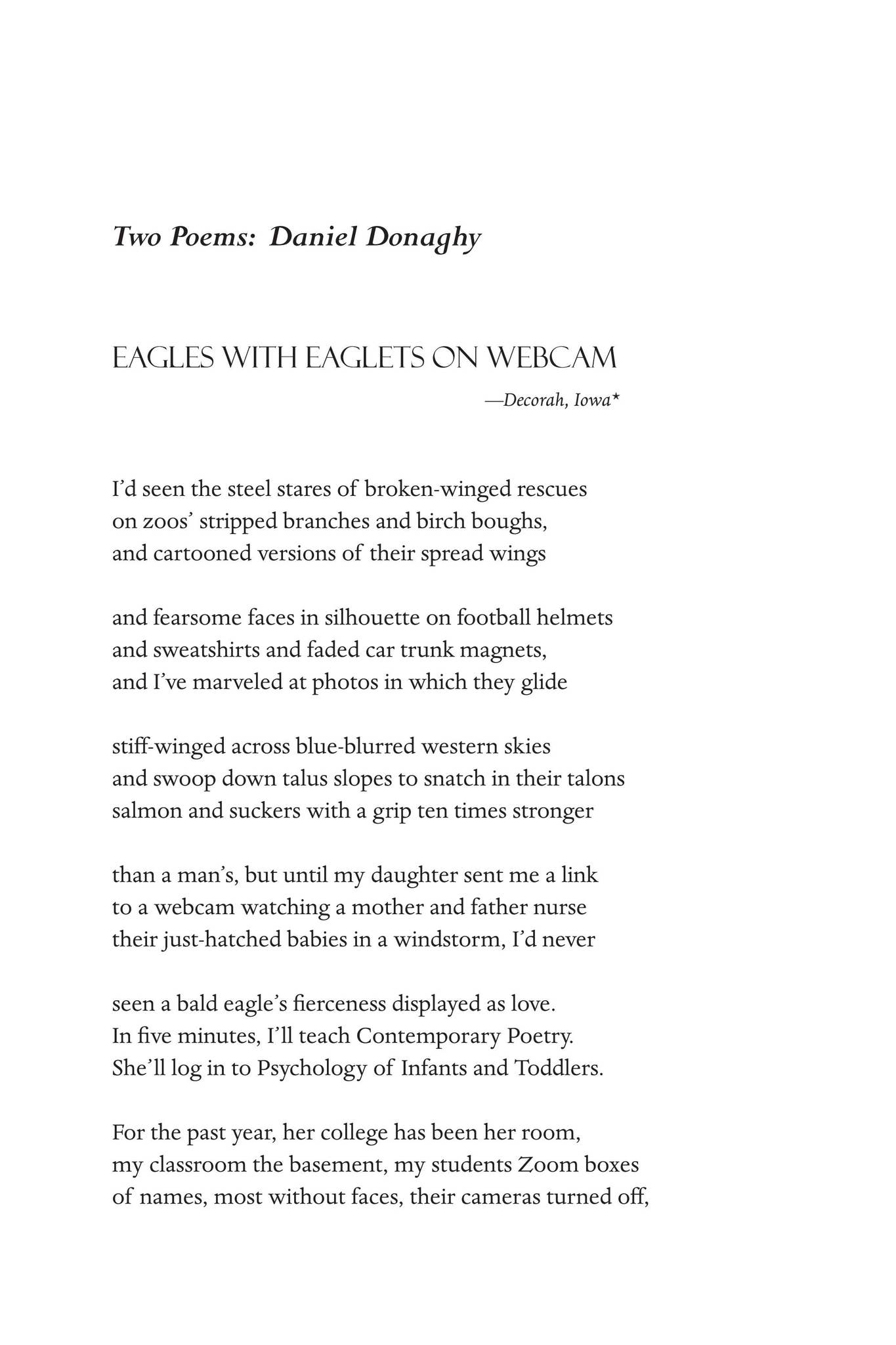 Two Poems by Daniel Donaghy by newletters - Issuu