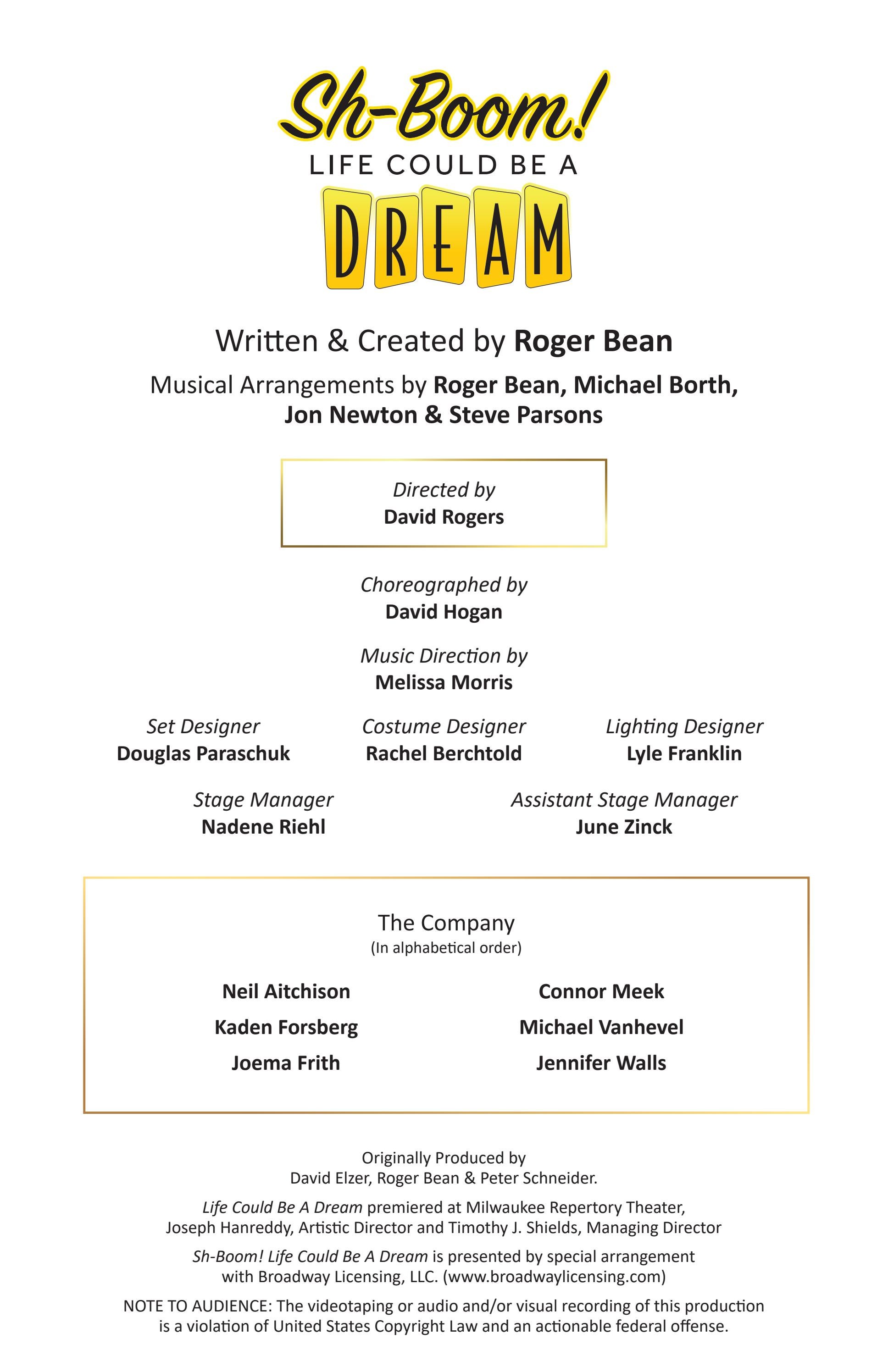 Sh-Boom! Life Could Be A Dream - Huron Country Playhouse by Drayton ...