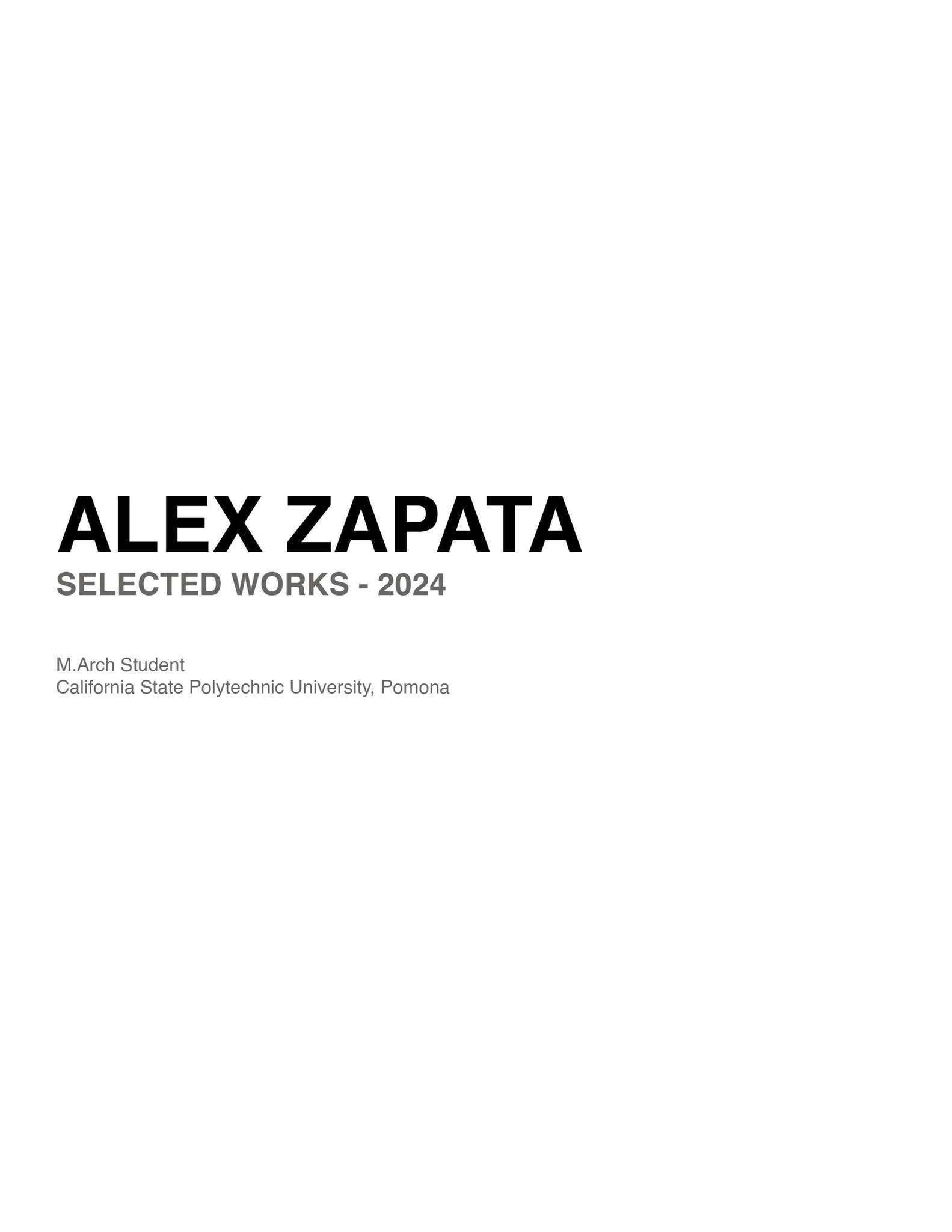 Alex Zapata Portfolio - 2024 by Alex_Zapata - Issuu