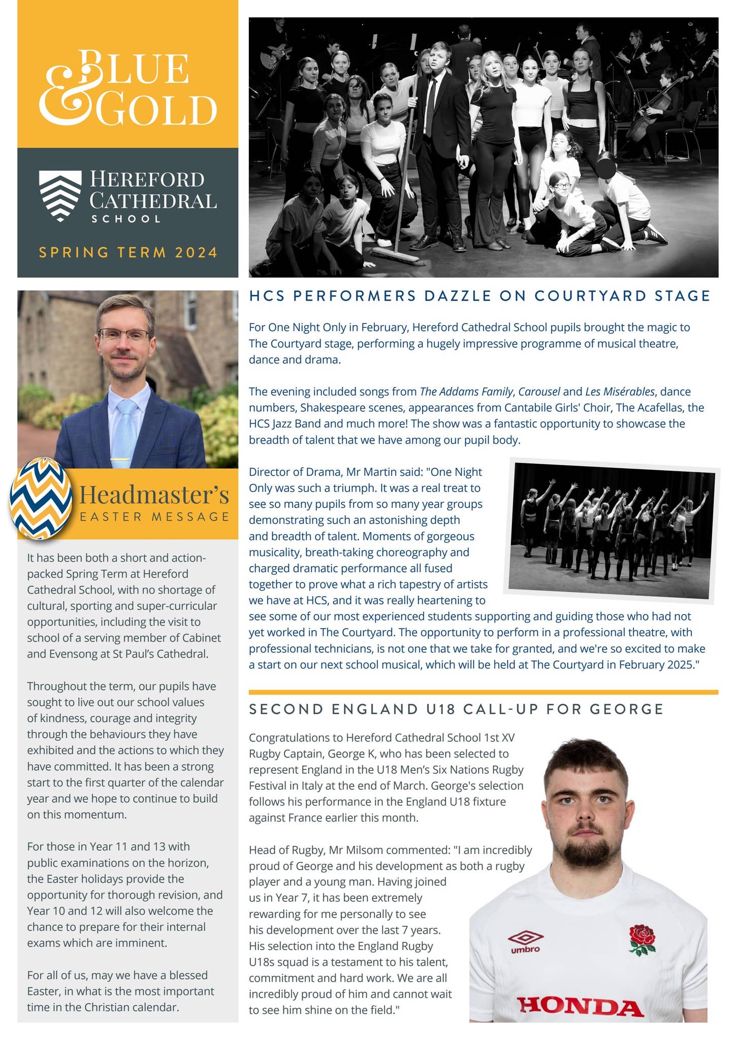 Blue & Gold Newsletter, Spring Term 2024 by Hereford Cathedral School ...