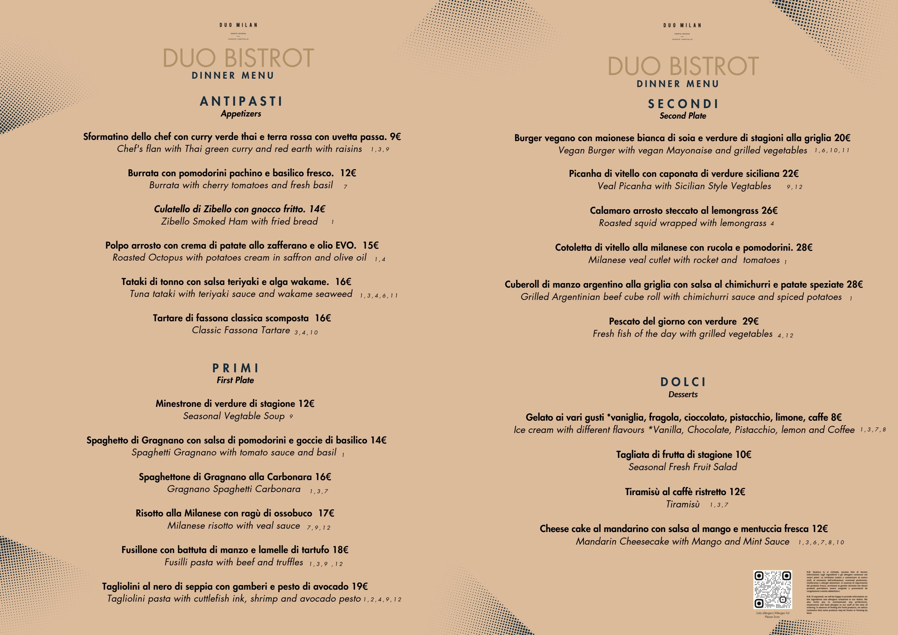 Duo Bistrot menu by Italian Hospitality Collection - Issuu