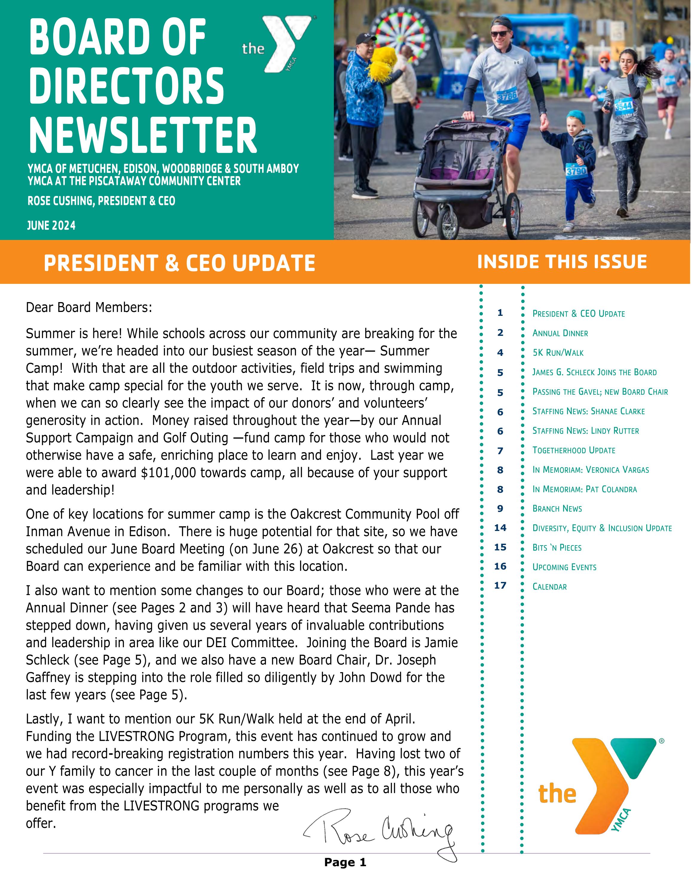 June 2024 Board of Directors Newsletter by YMCA of MEWSA - Issuu