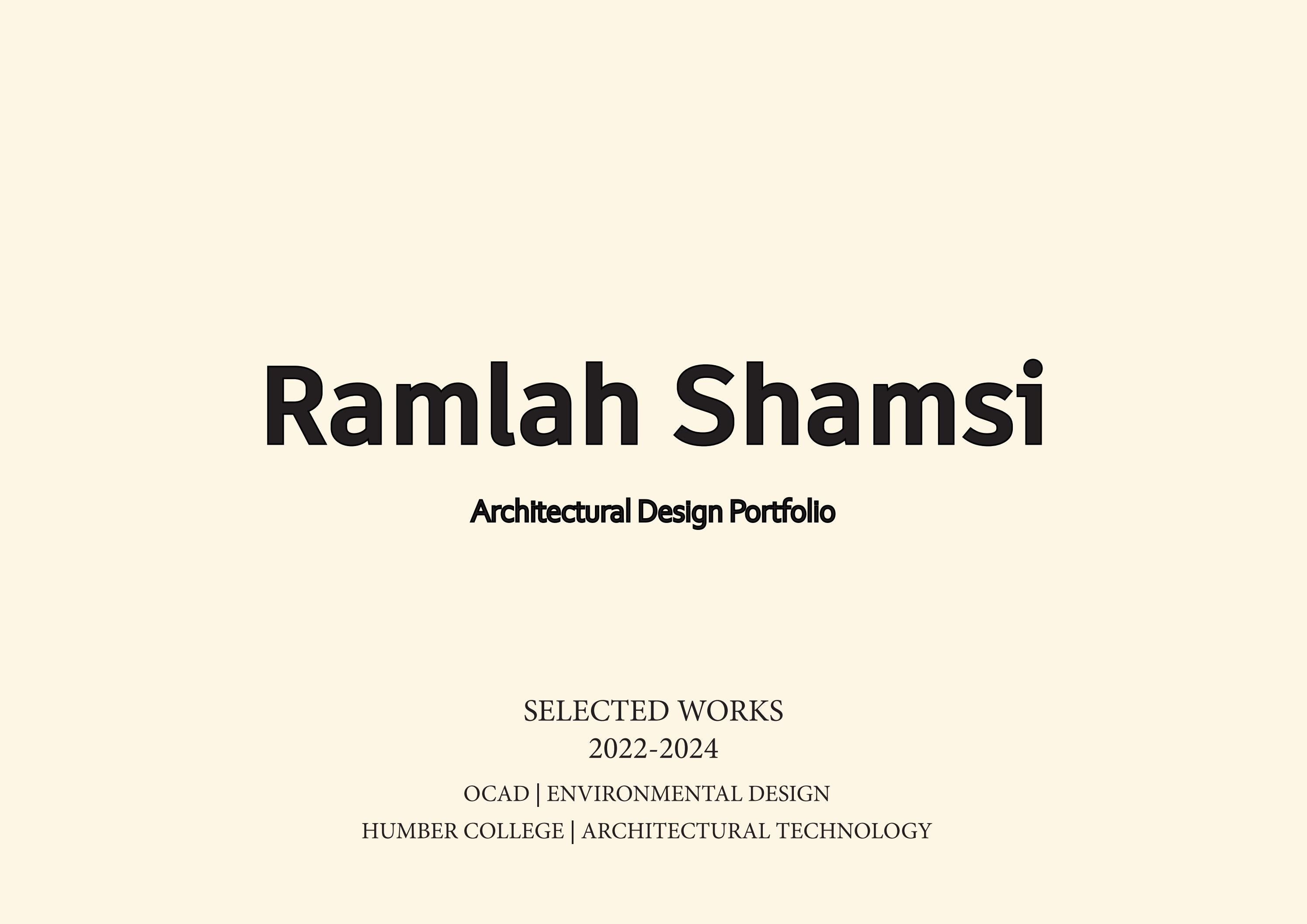 Ramlah Shamsi OCAD Environmental Design 2024 Portfolio by Ramlah Shamsi ...
