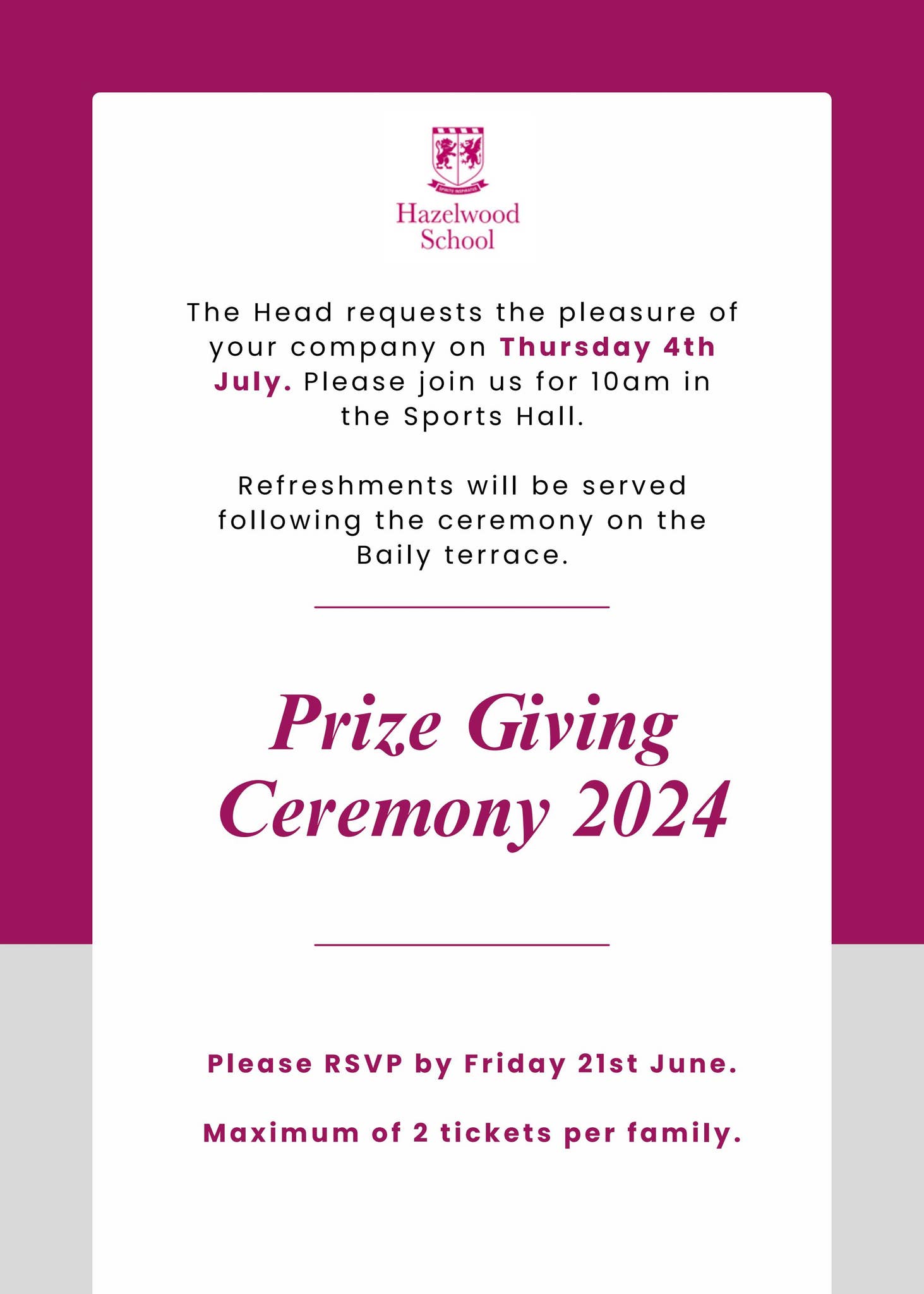 Prize Giving Invitation 2024 by hazelwoodschool.com - Issuu