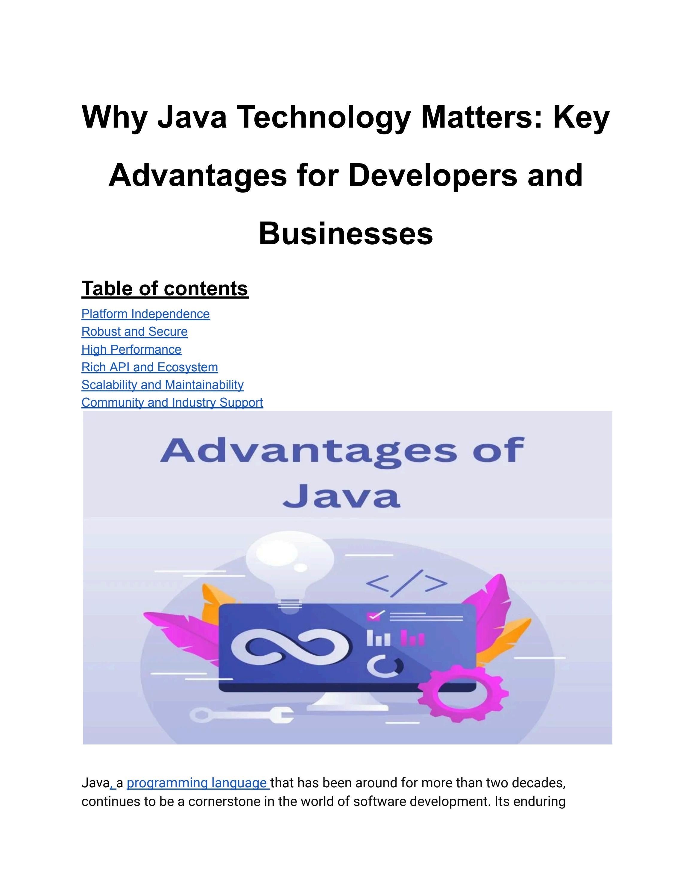 Why Java Technology Matters by aanchal thakur - Issuu
