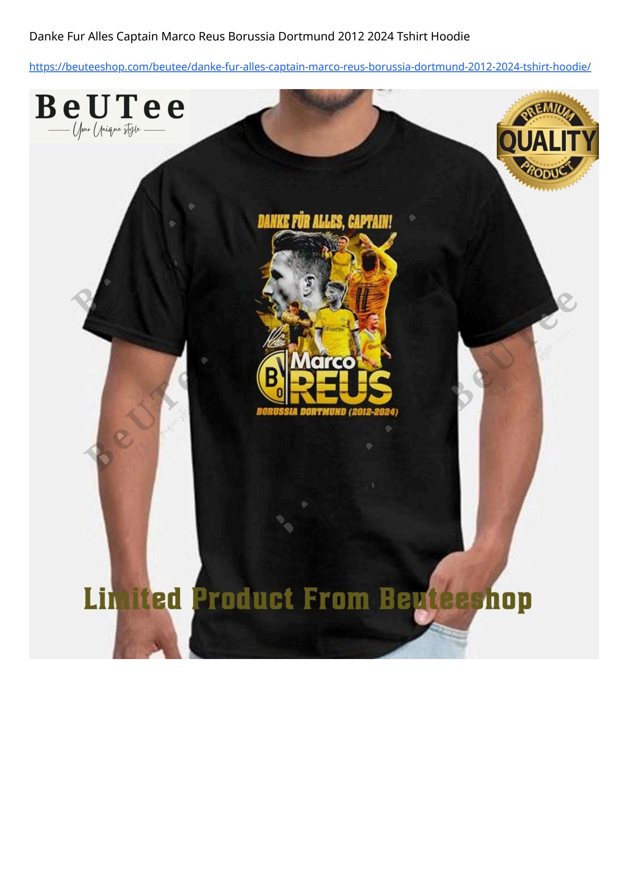 Danke Fur Alles Captain Marco Reus Borussia Dortmund 2012 2024 Tshirt ...