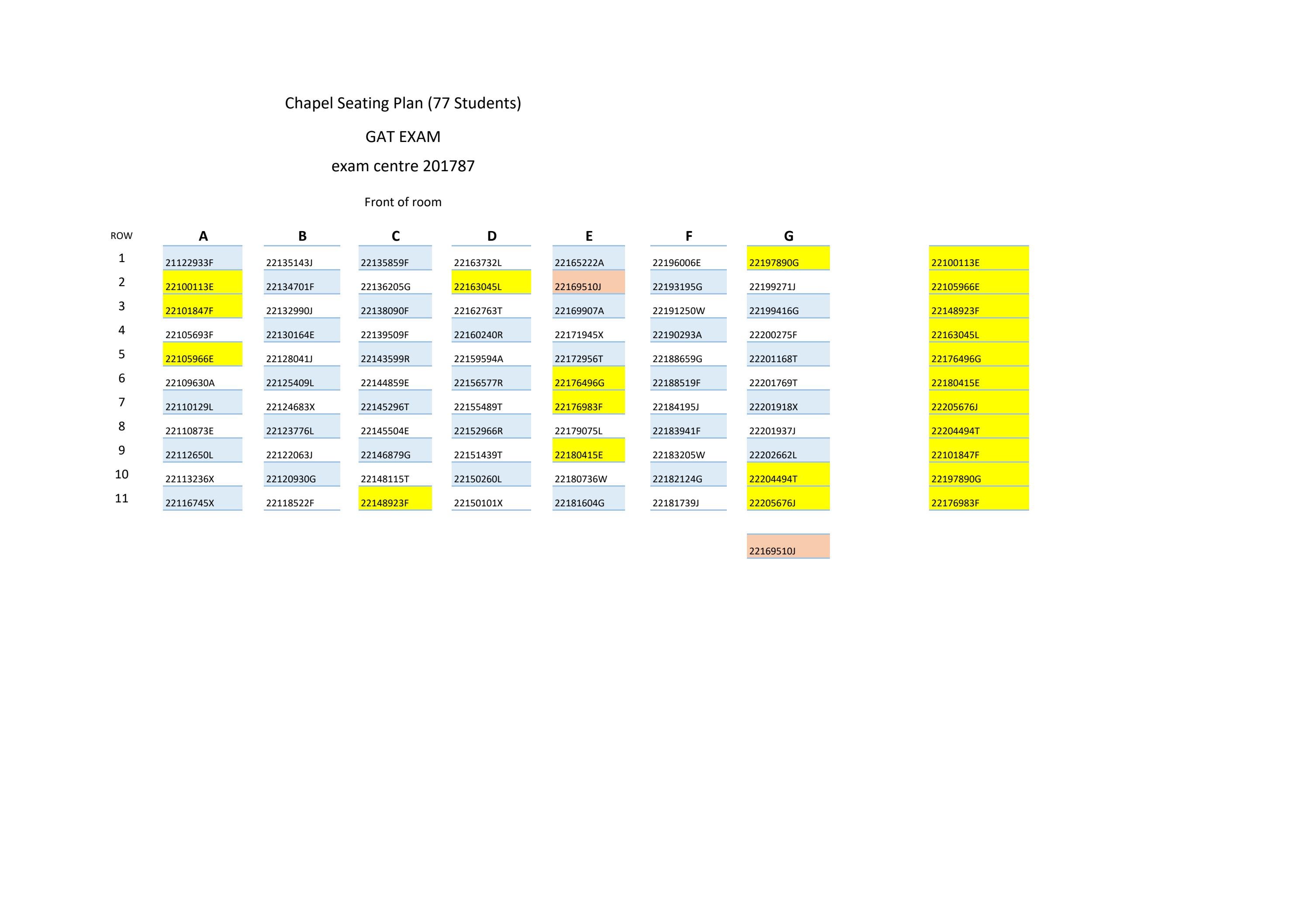GAT 2024 Seating Plan by Christian College Geelong - Issuu