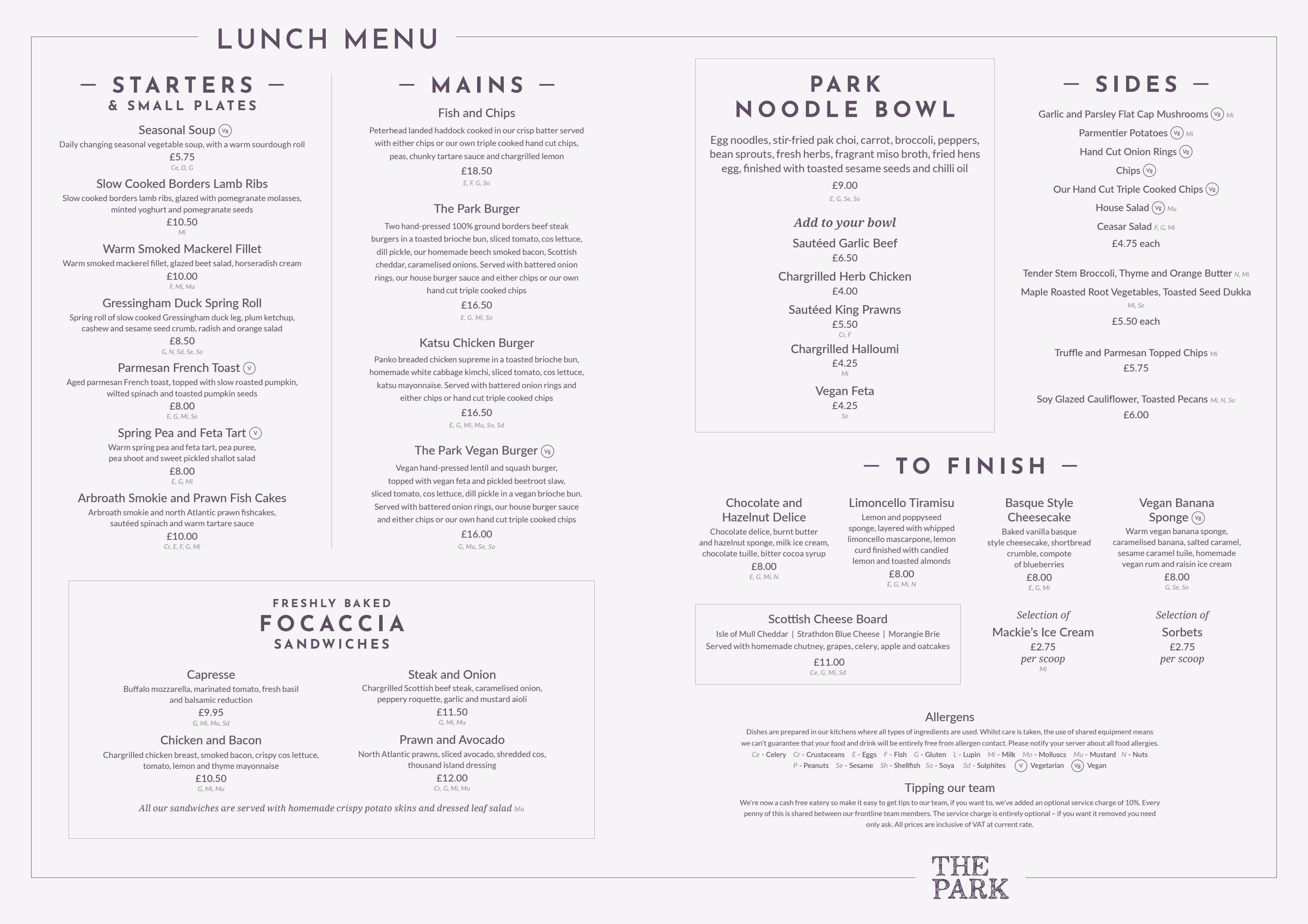 Park Lunch Menu by Crieff Hydro - Issuu