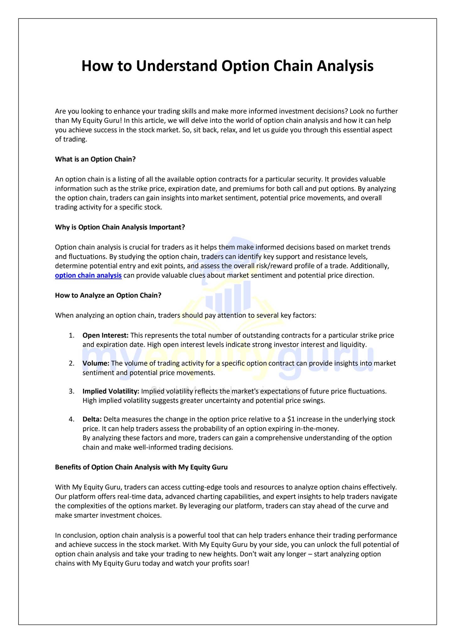 How to Understand Option Chain Analysis by My Equity Guru - Issuu