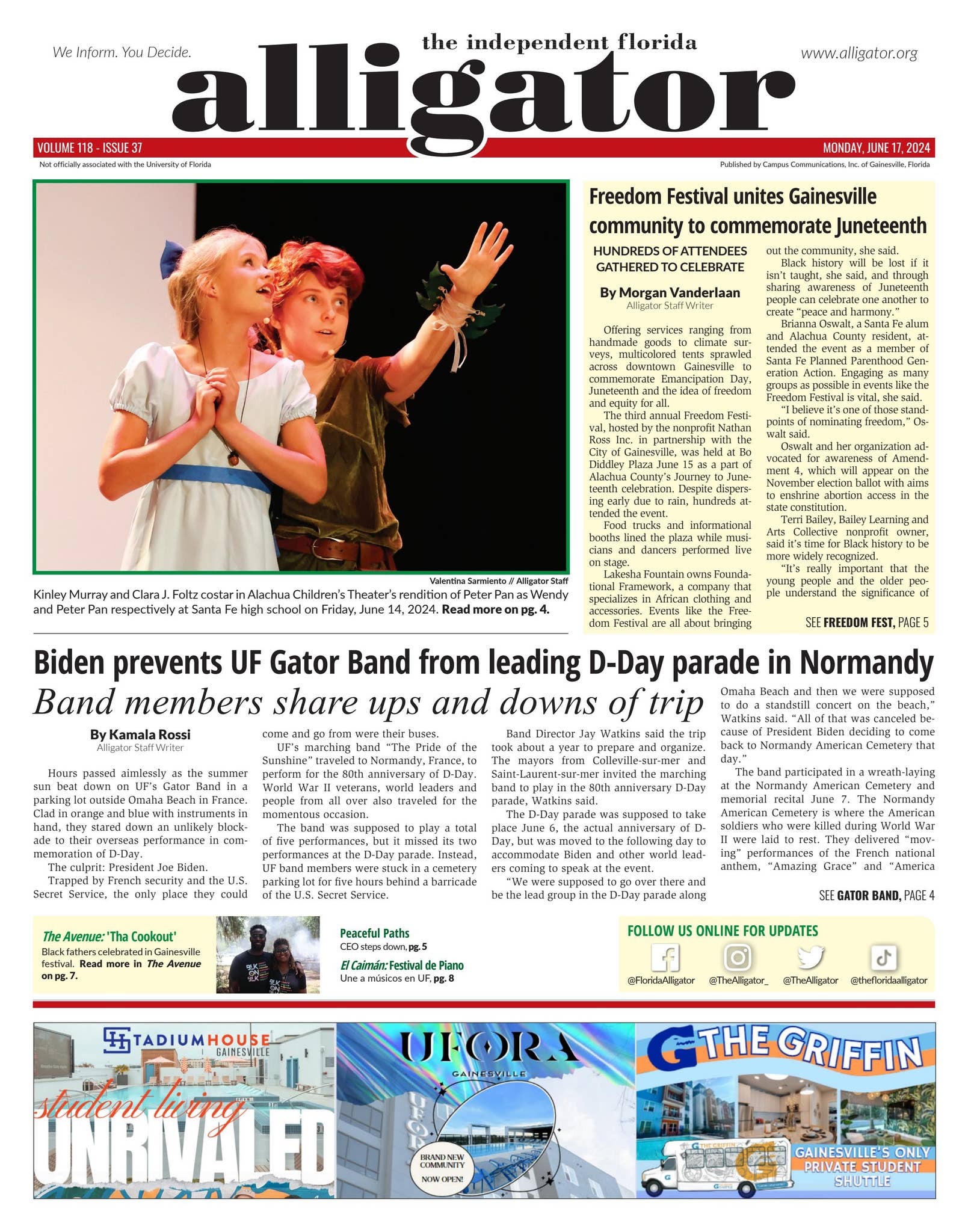 Monday, June 17, 2024 by The Independent Florida Alligator - Issuu