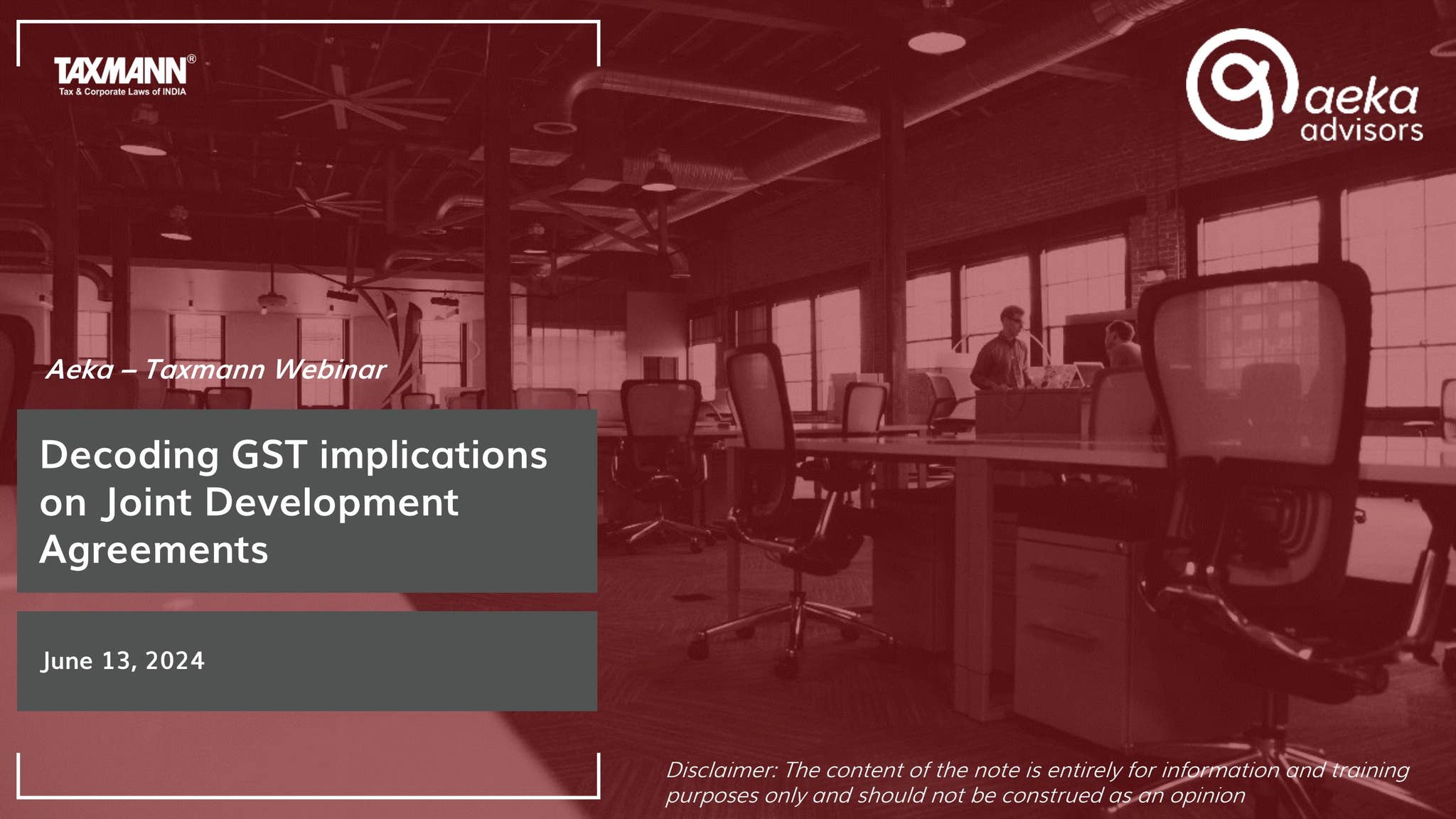 #TaxmannPPT | Decoding GST Implications on Joint Development Agreements ...