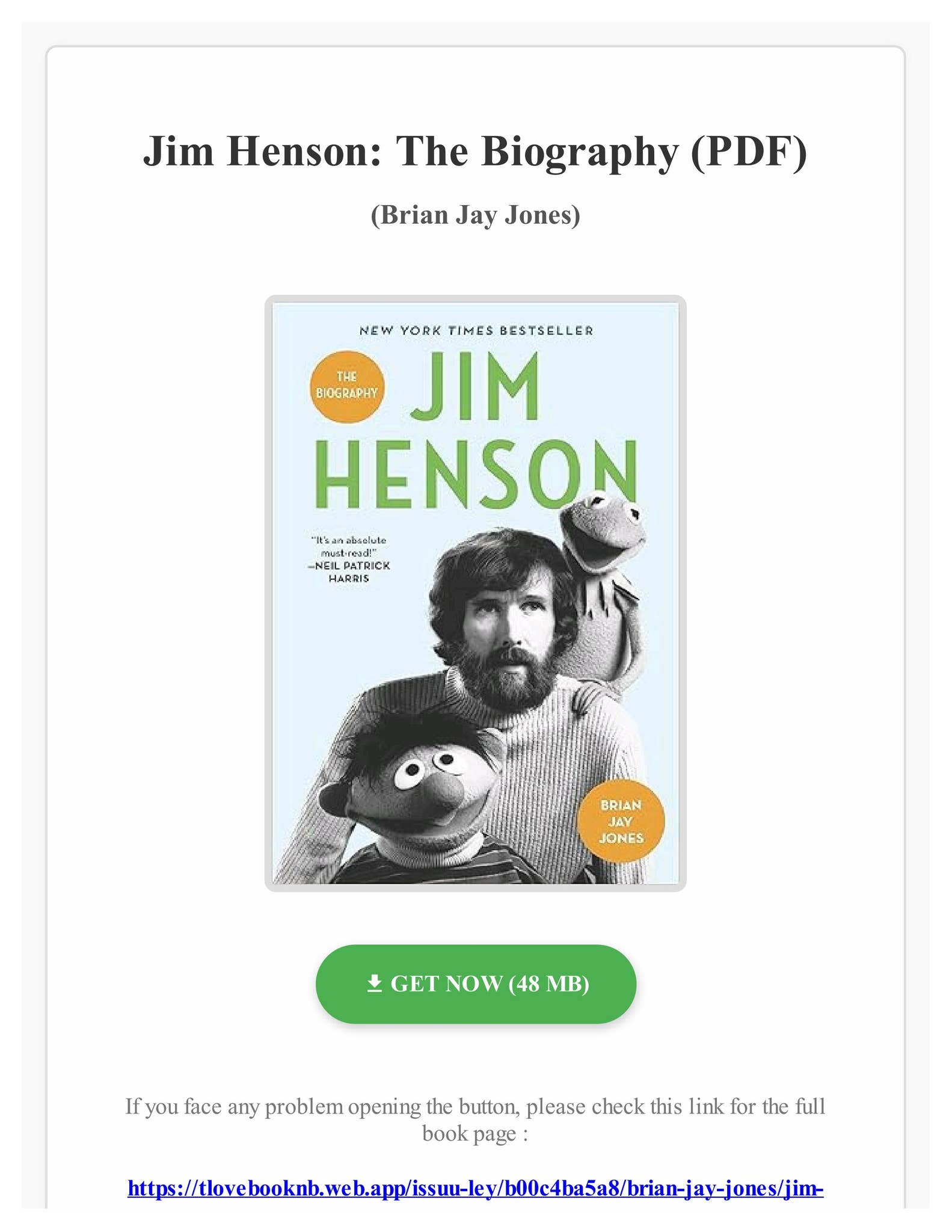 (EBOOK)(PDF) Jim Henson: The Biography by Brian Jay Jones by ...