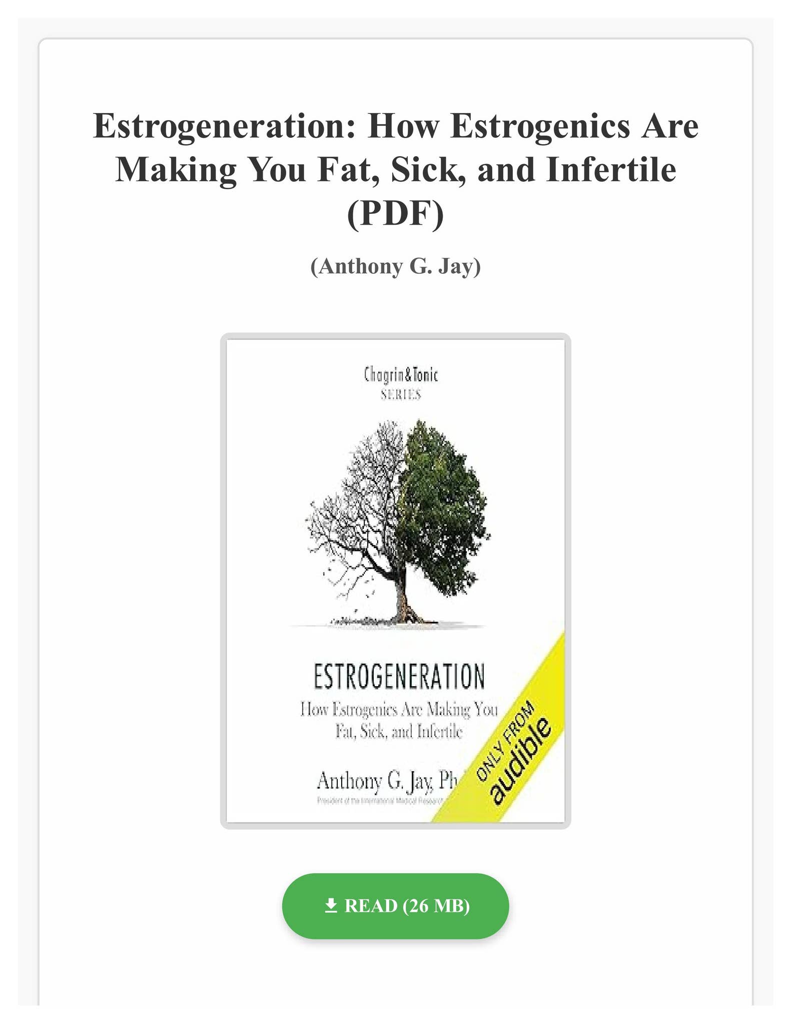 (EBOOK)(PDF) Estrogeneration: How Estrogenics Are Making You Fat, Sick ...