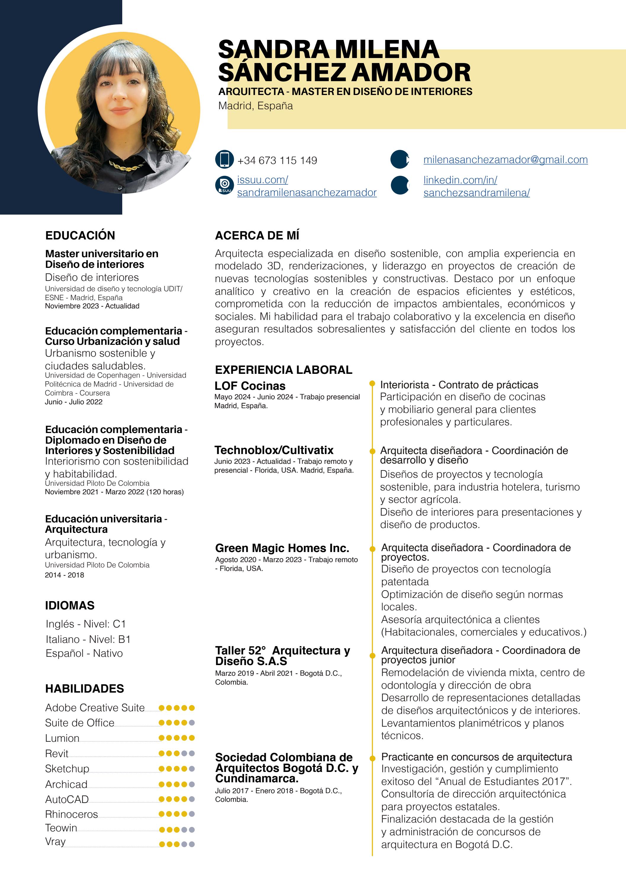 CV Sandra Milena Sánchez Amador by Milena Sánchez - Issuu