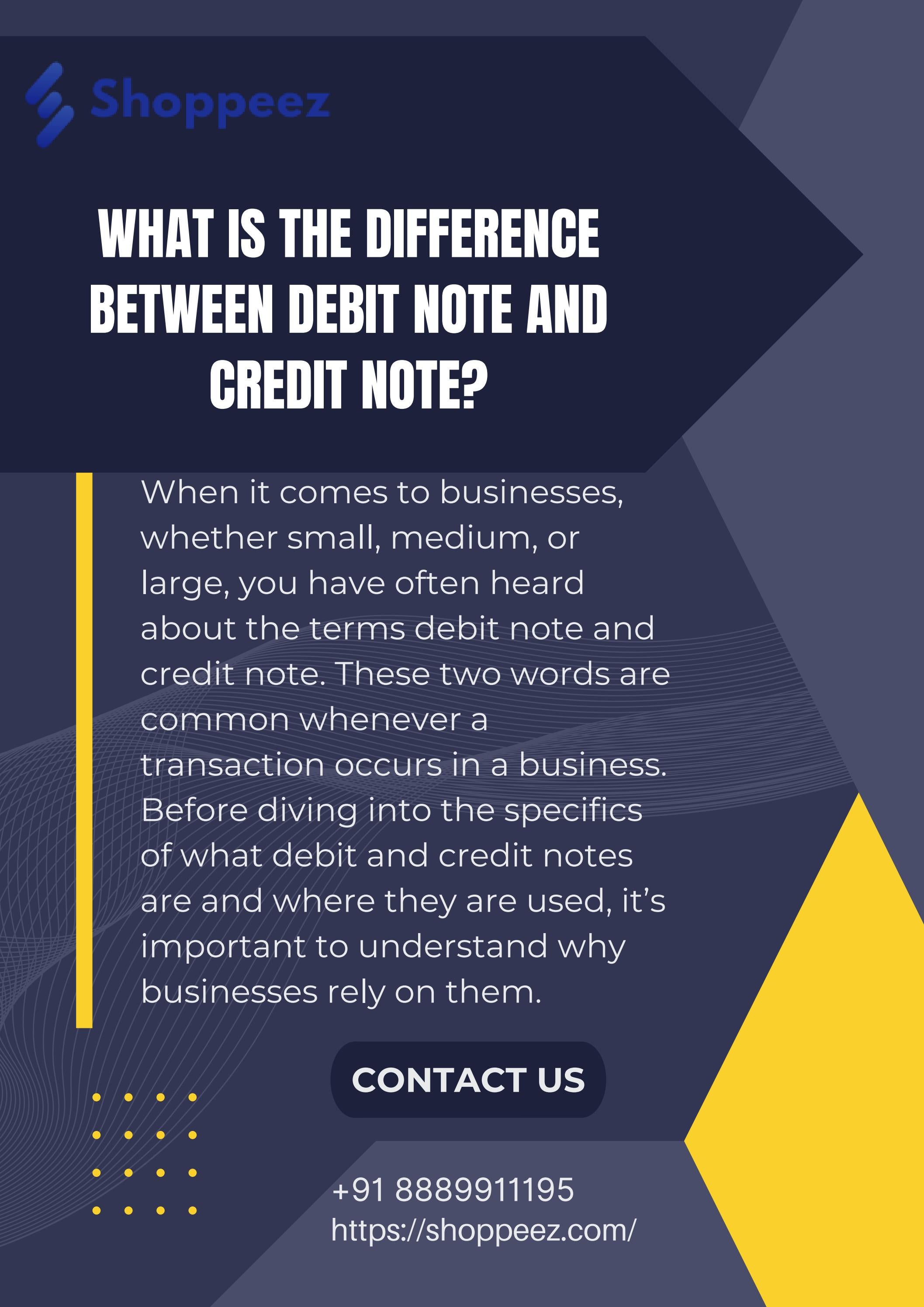 What is the Difference Between Debit Note and Credit Note? by shoppeez ...