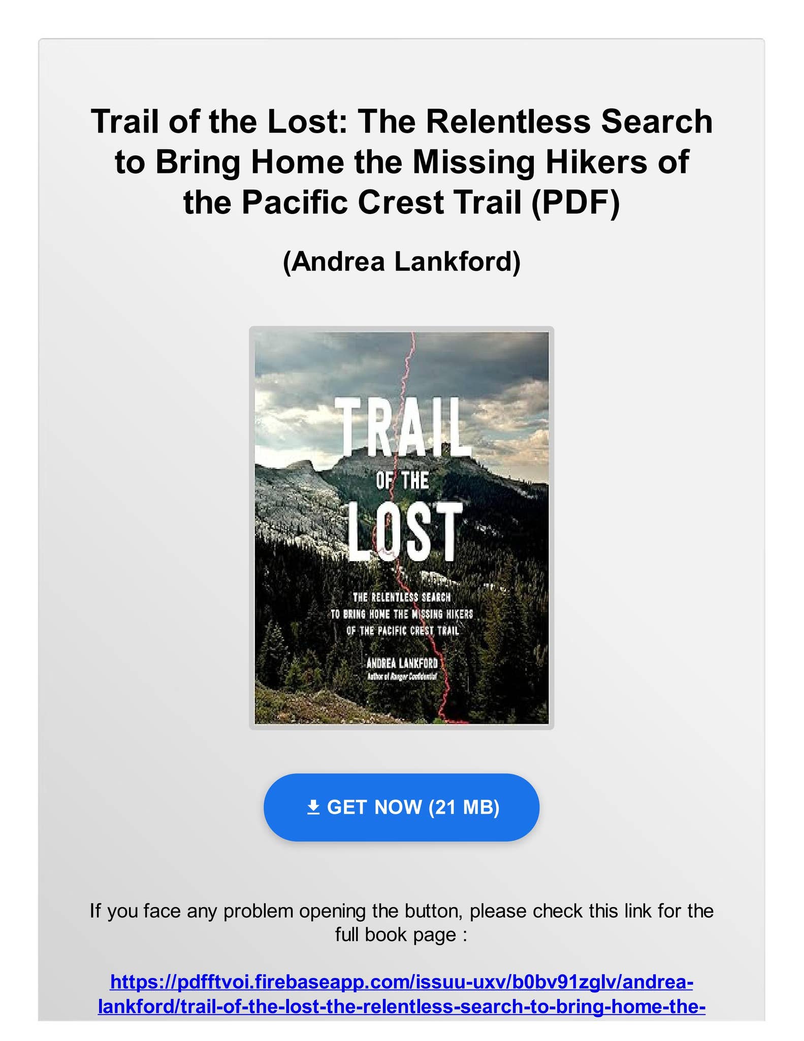 Epub Trail of the Lost: The Relentless Search to Bring Home the Missing ...