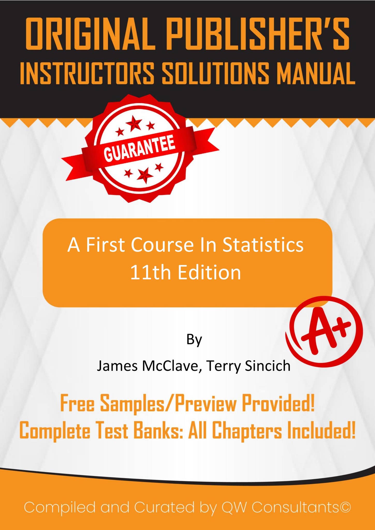 A First Course In Statistics 11th Edition Solution Manual by Ace Test ...
