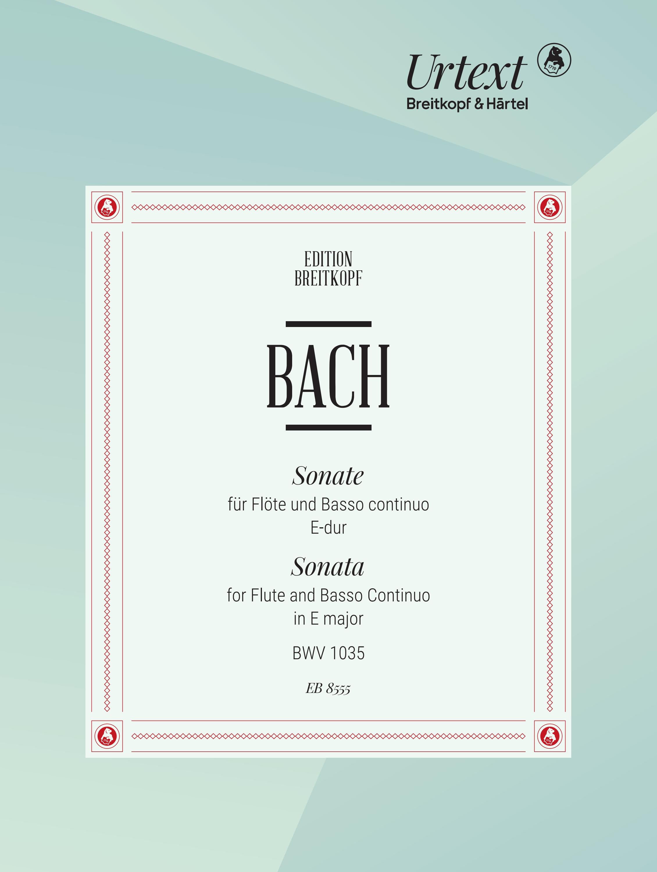 EB 8555 – Bach, Sonate für Flöte und Basso continuo by Breitkopf ...