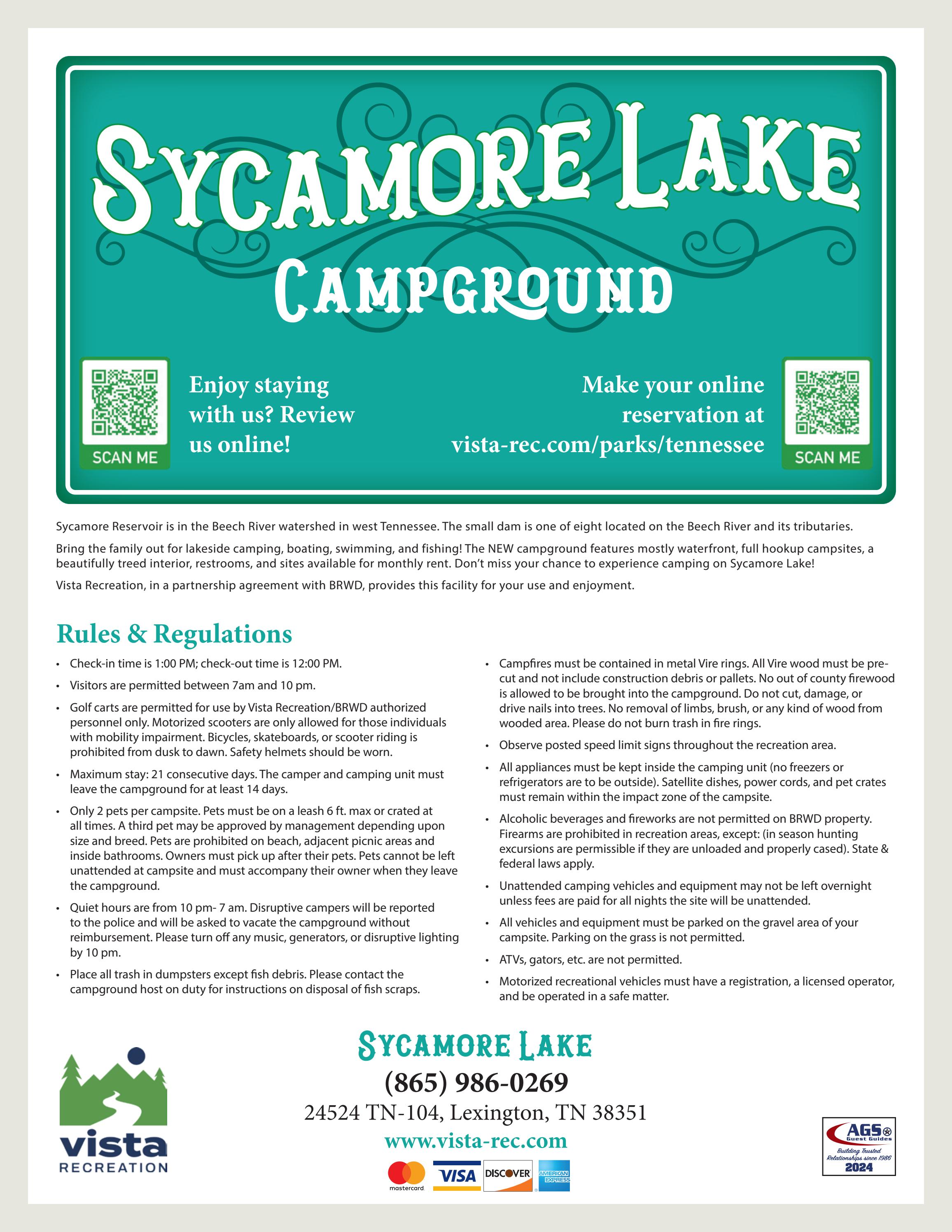 Sycamore Lake Campground by AGS/Texas Advertising - Issuu