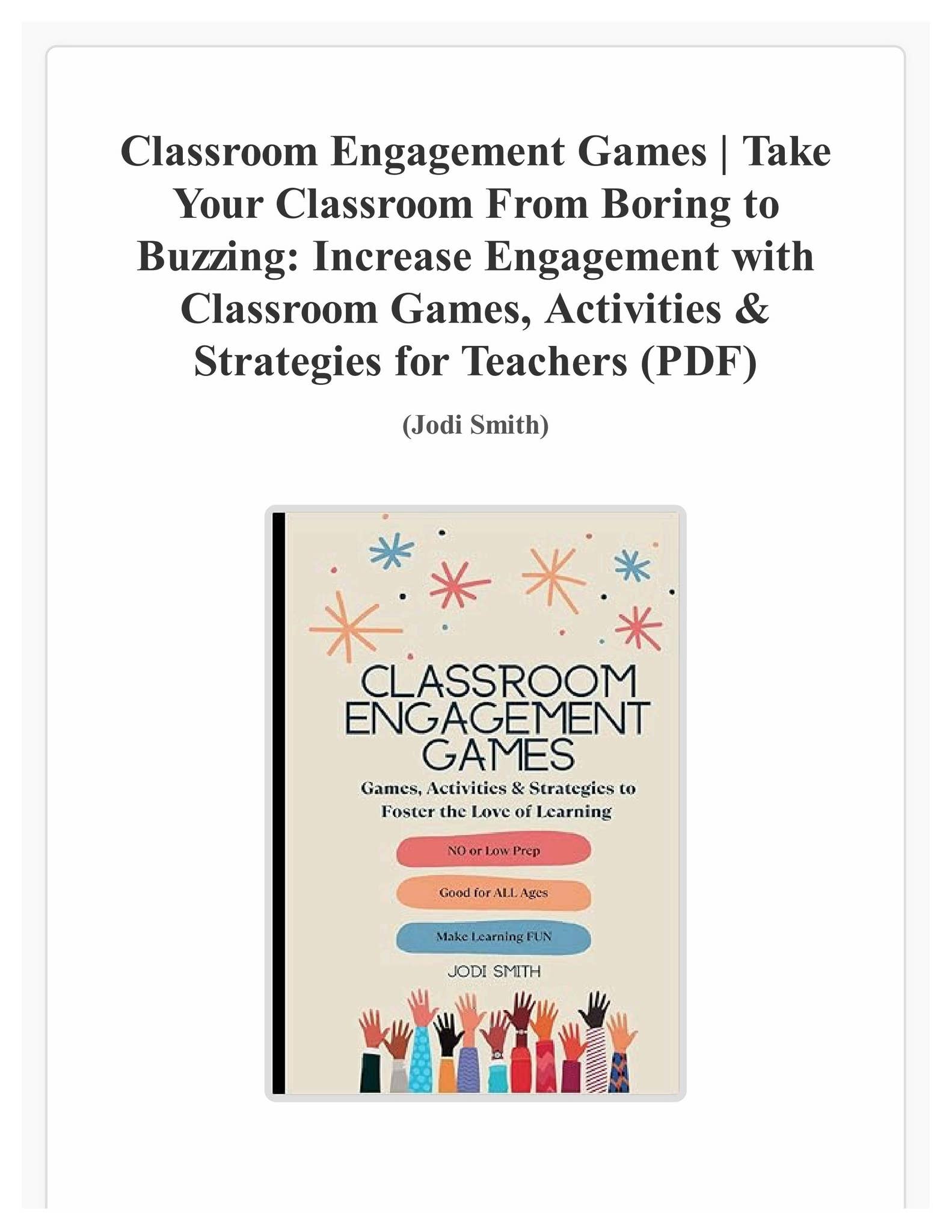 DOWNLOAD Classroom Engagement Games | Take Your Classroom From Boring ...