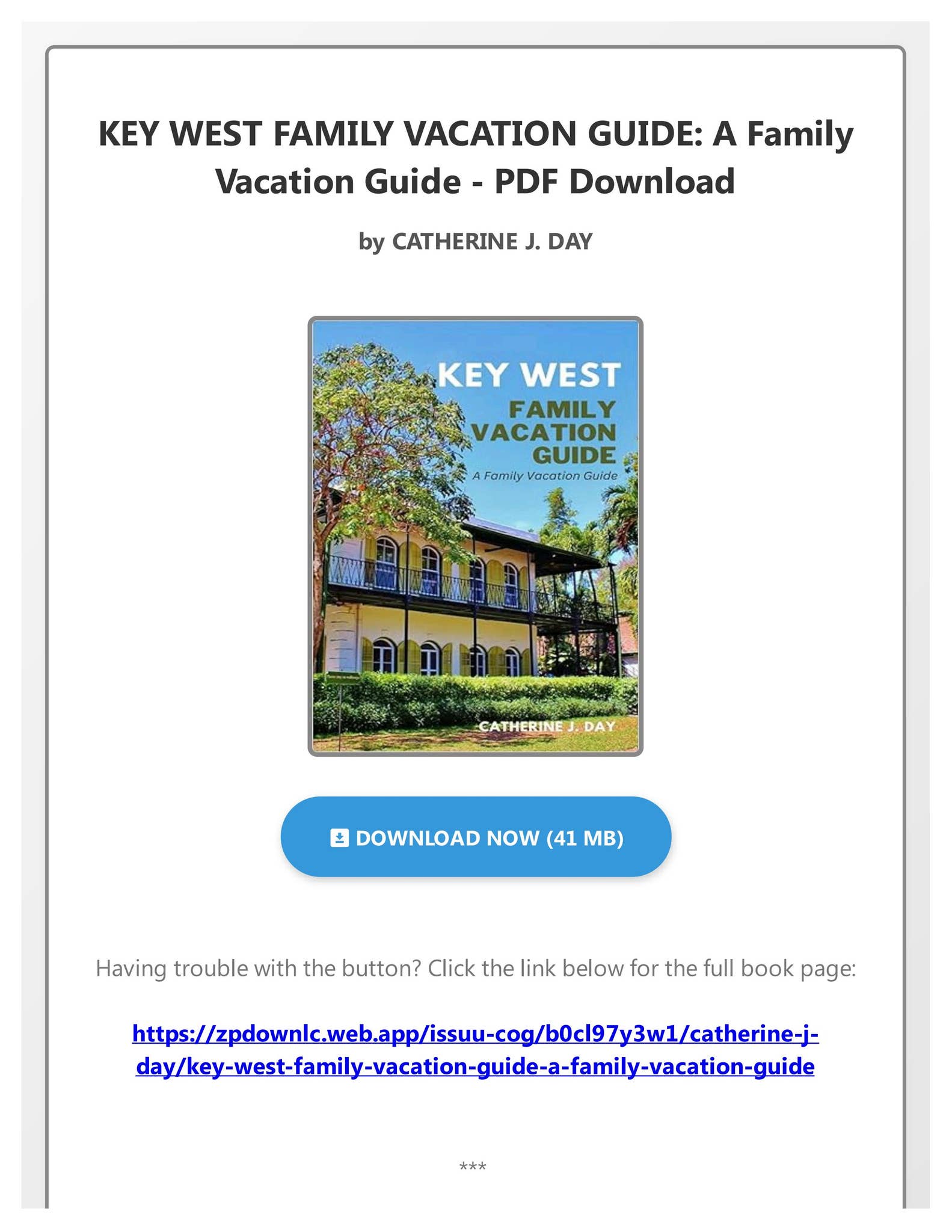 (Free Pdf) KEY WEST FAMILY VACATION GUIDE: A Family Vacation Guide by CATHERINE J. DAY by ...