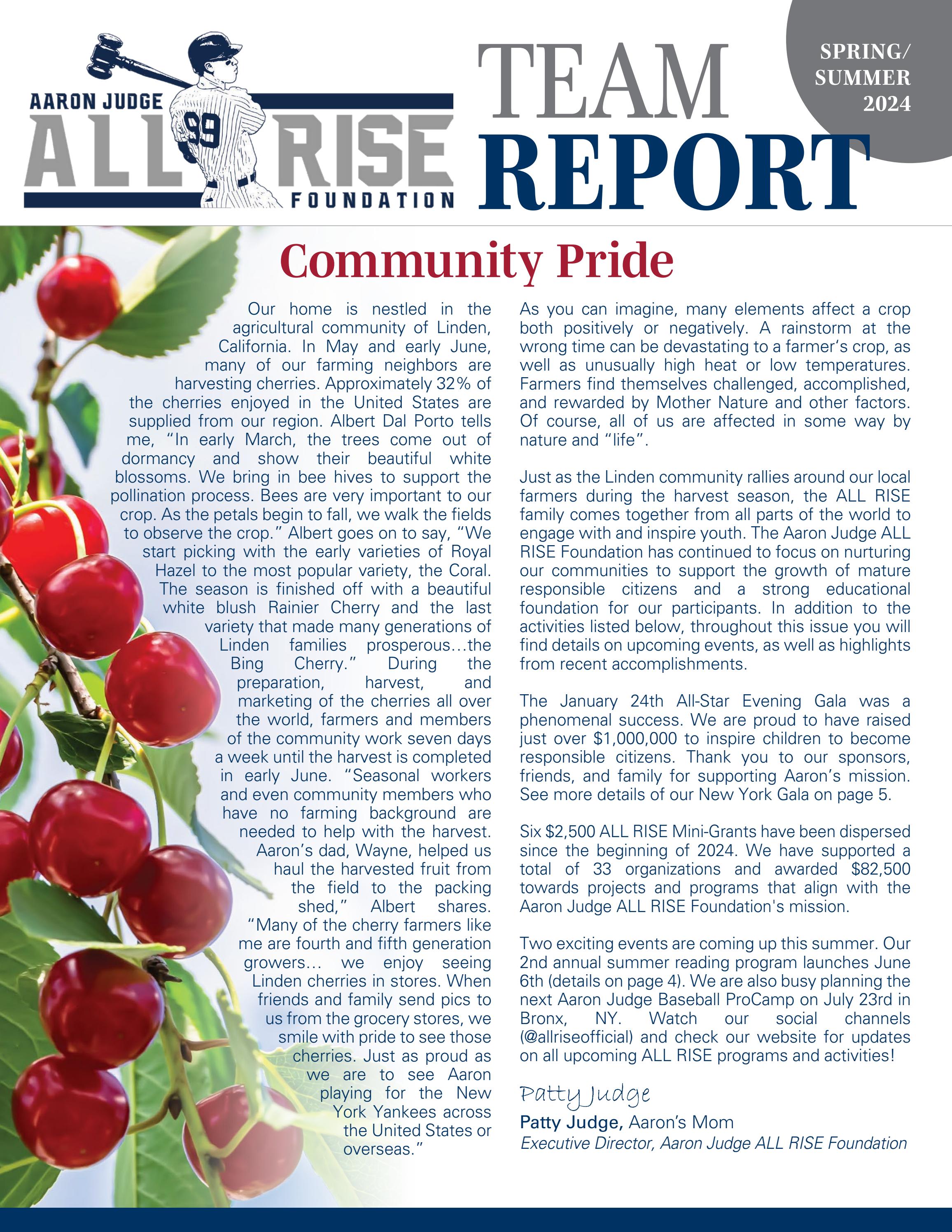 Aaron Judge ALL RISE Spring Team Report 2024 by ALL RISE Official - Issuu