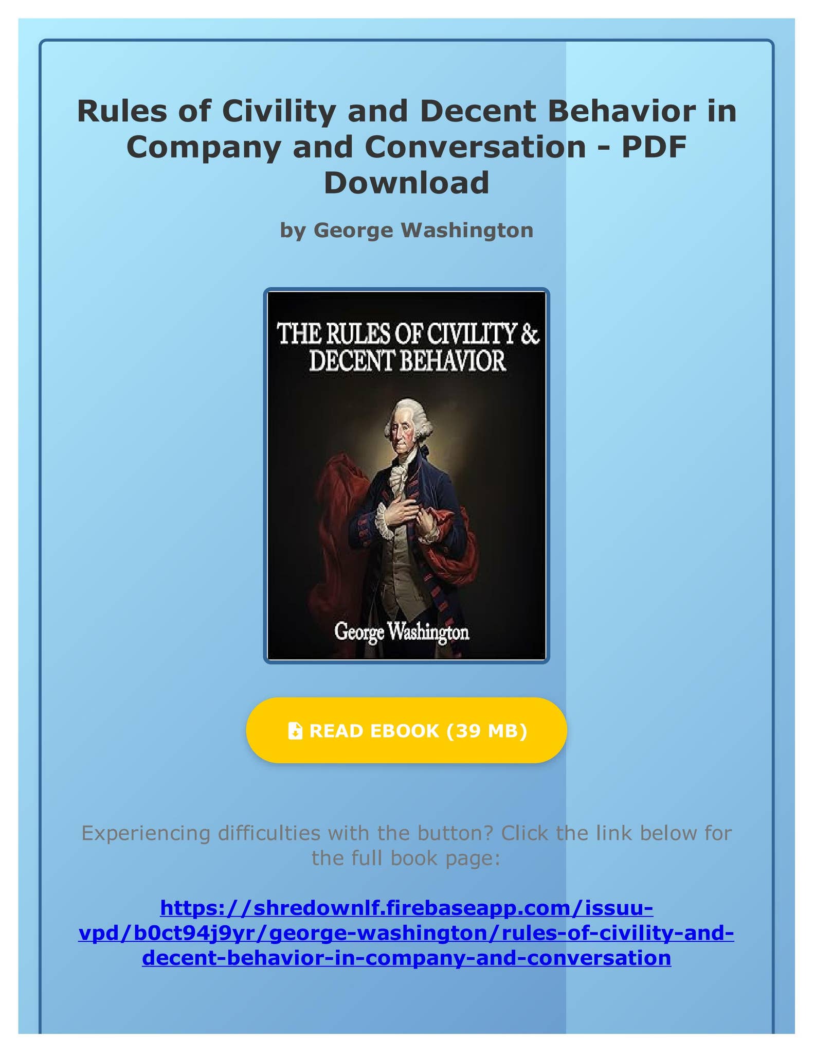 [PDF] Rules of Civility and Decent Behavior in Company and Conversation ...