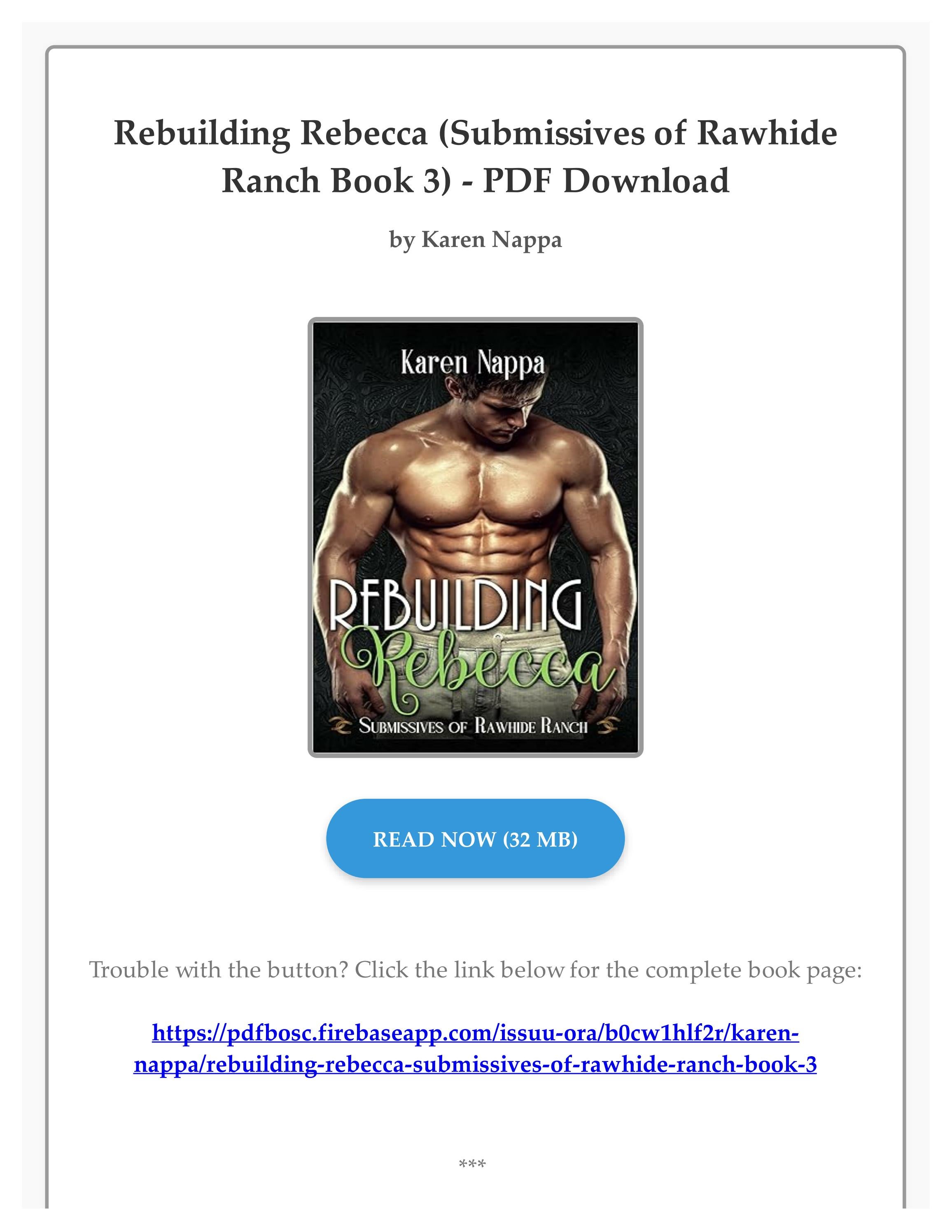 PDF Free Rebuilding Rebecca (Submissives of Rawhide Ranch Book 3) by ...