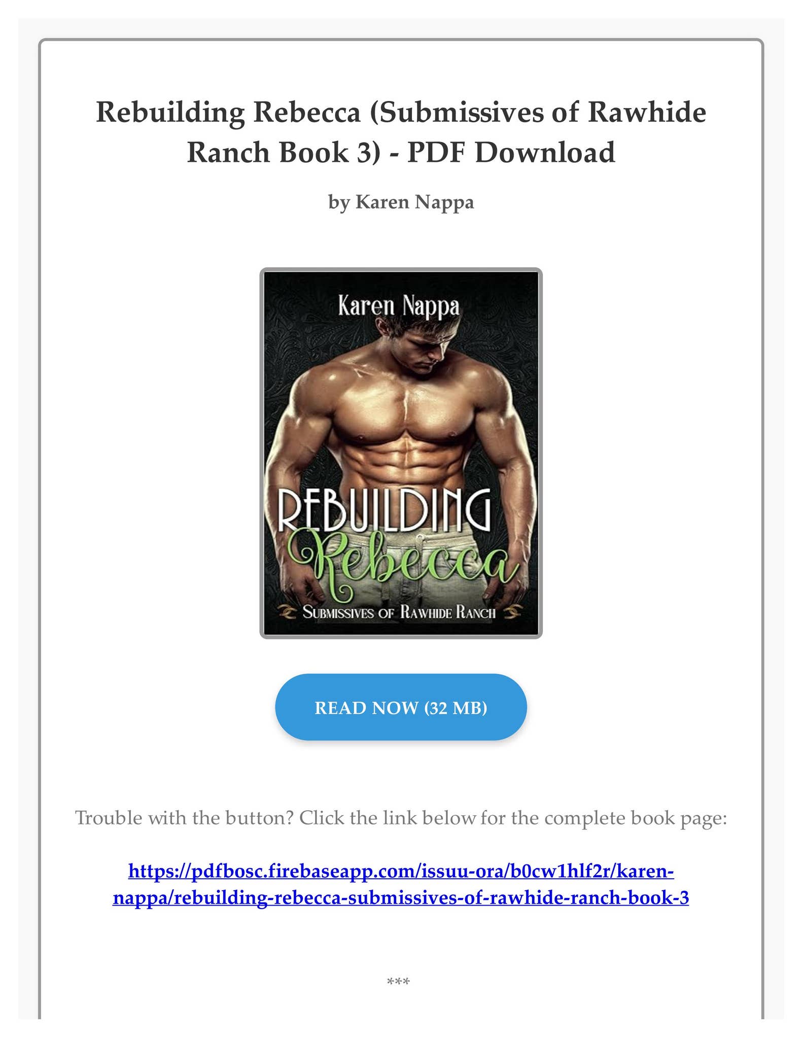 PDF Free Rebuilding Rebecca (Submissives of Rawhide Ranch Book 3) by ...