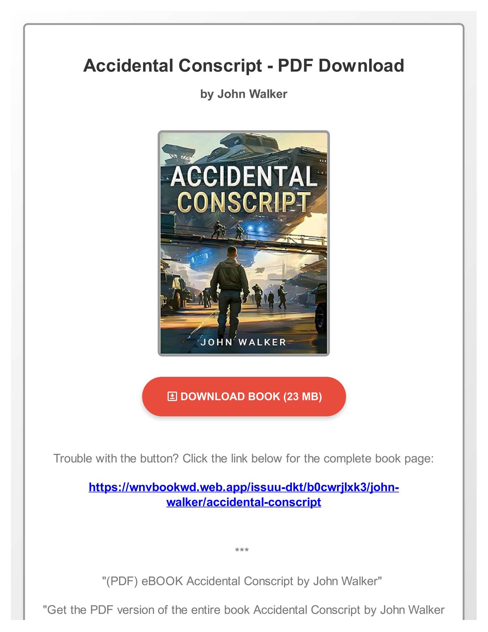 (PDF) eBOOK Accidental Conscript by John Walker by MyrtleYundtgu - Issuu