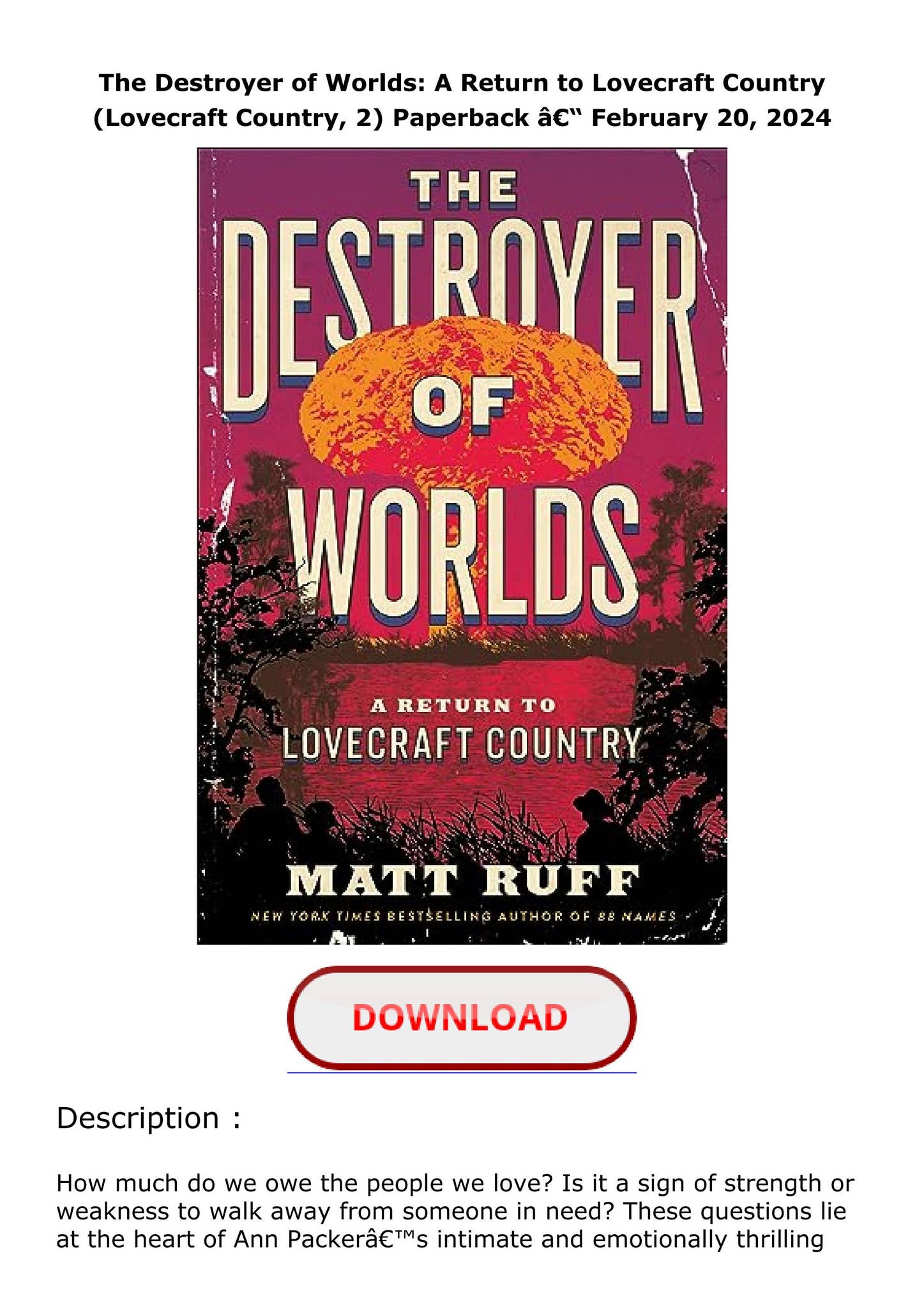 Pdf (read online) The Destroyer of Worlds: A Return to Lovecraft ...