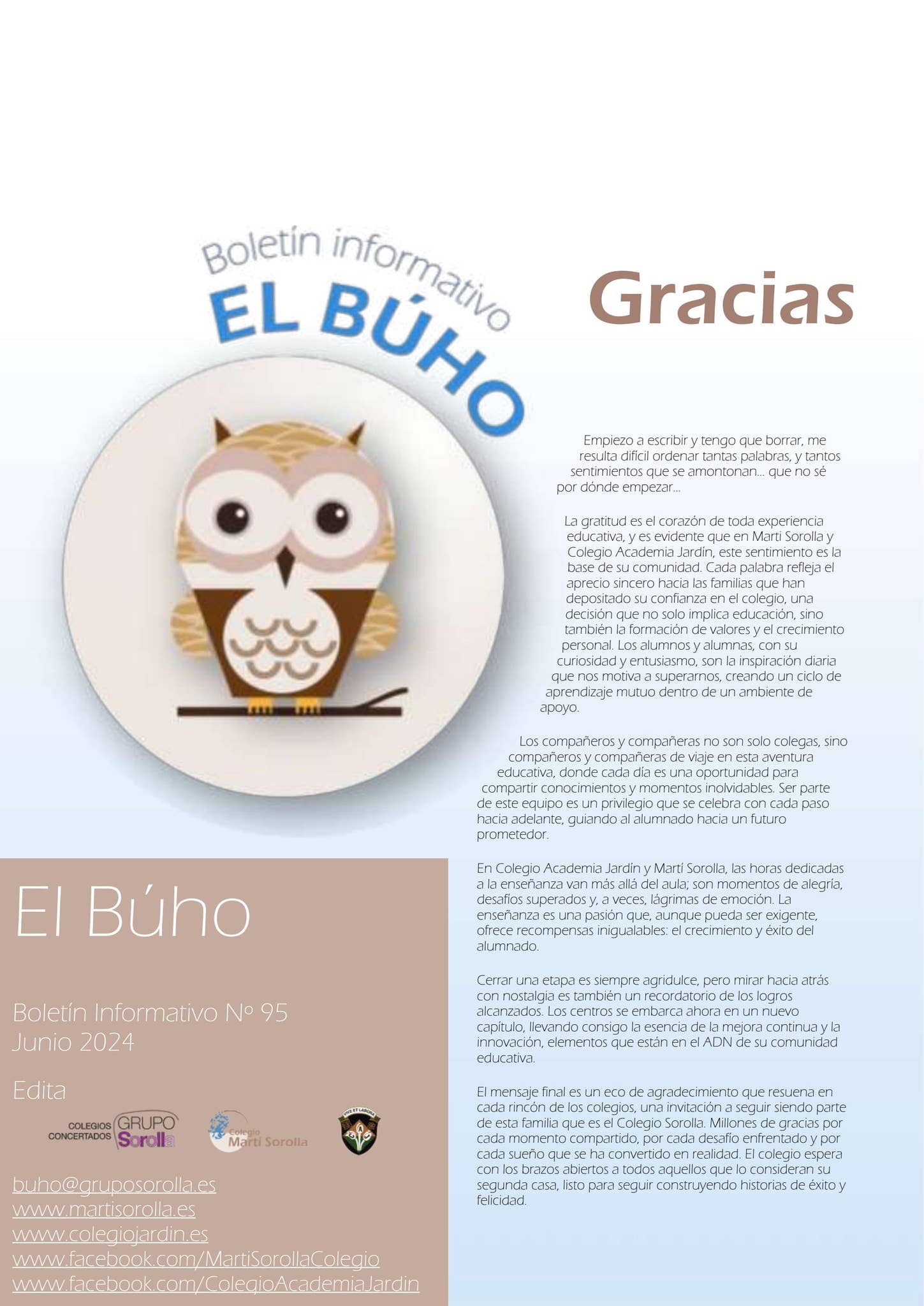 EL BÚHO JUNIO 2024 INFANTIL Y PRIMARIA by Marti Sorolla Coop.V. - Issuu