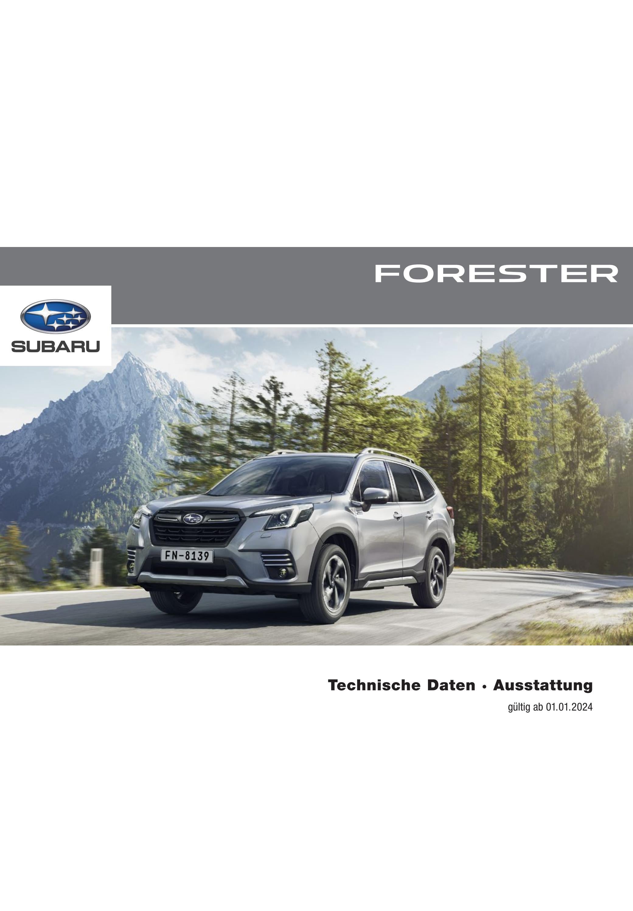 Technische Daten Forester 24 by SUBARU Schweiz - Issuu