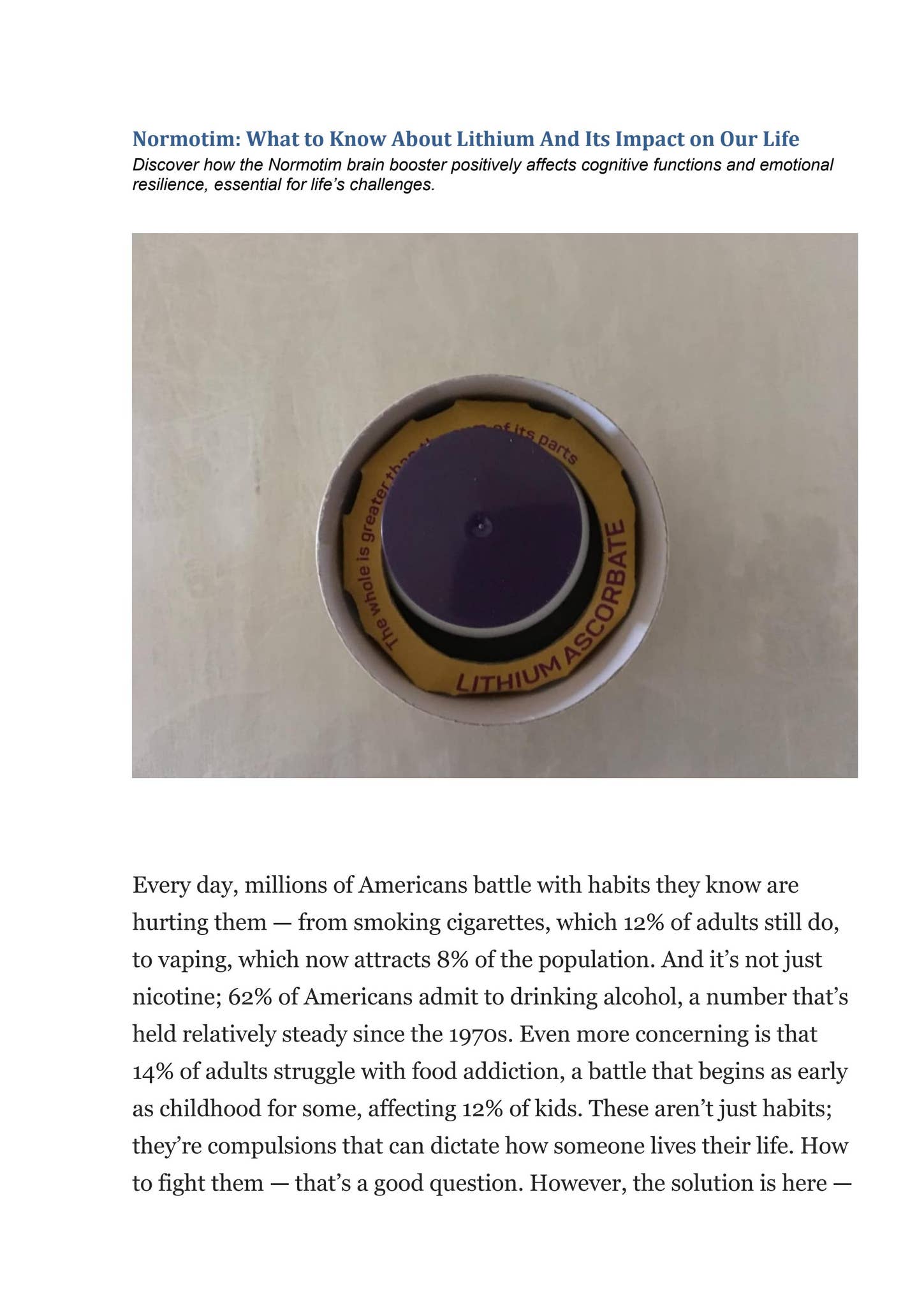 Normotim: What to Know About Lithium And Its Impact on Our Life by ...