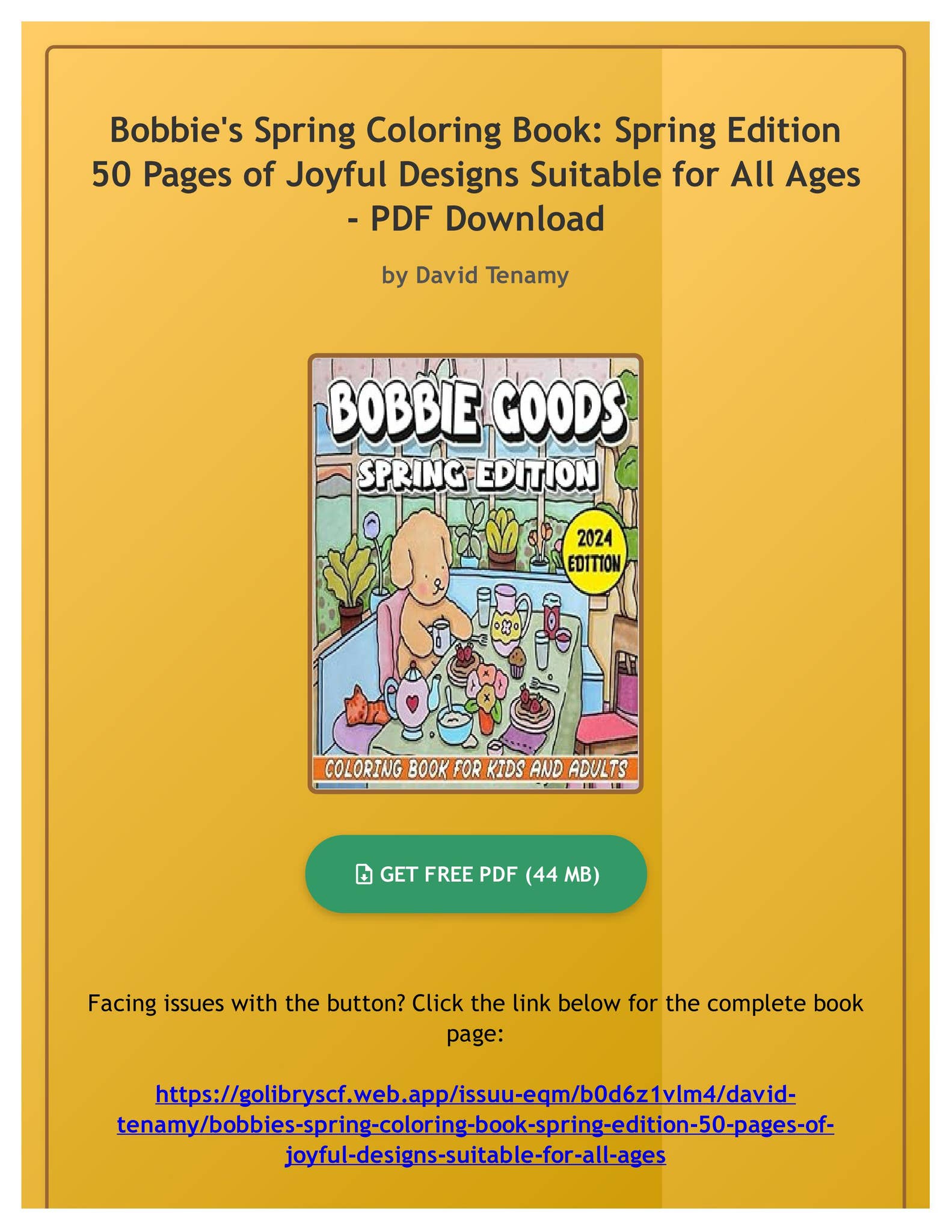 Ebook Bobbie's Spring Coloring Book: Spring Edition 50 Pages of Joyful ...