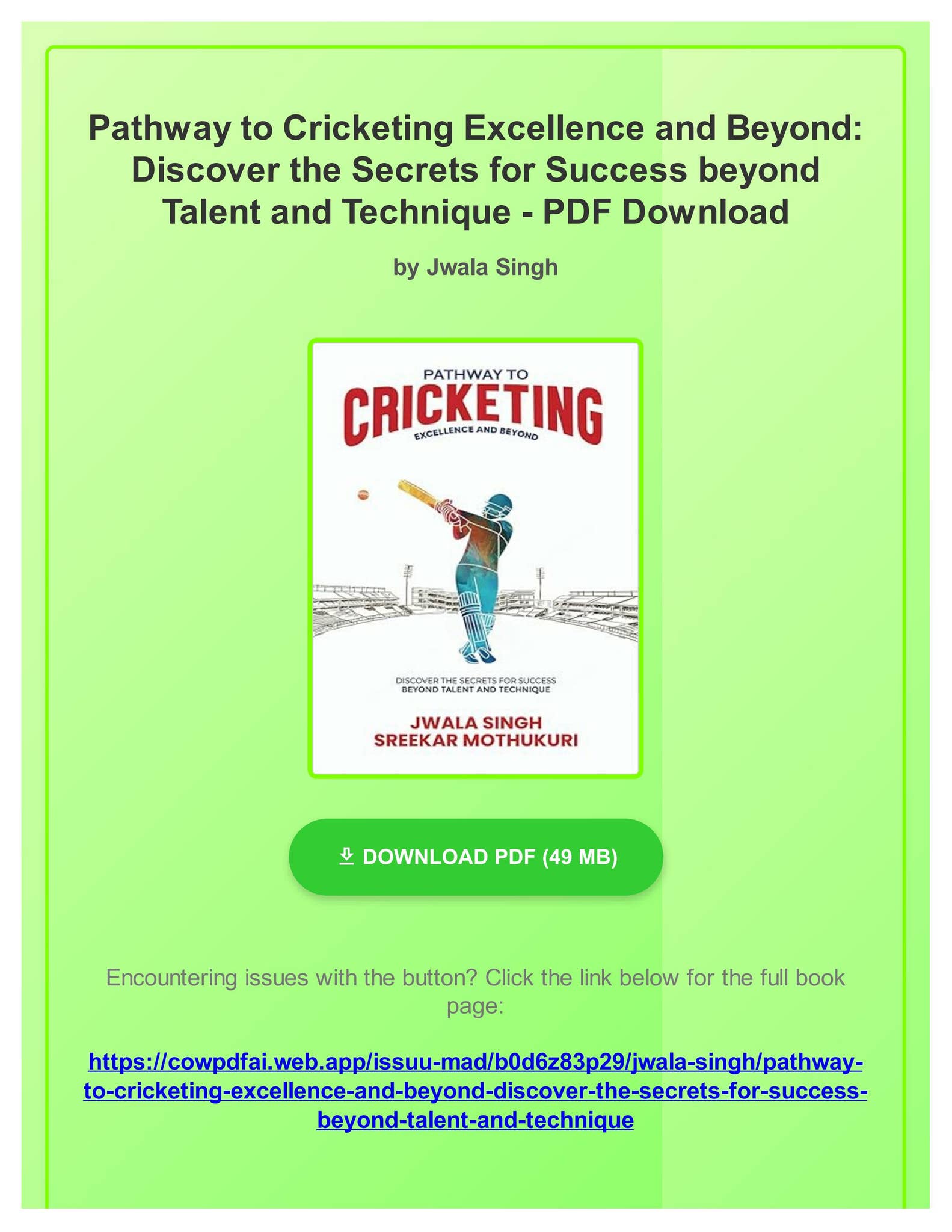 Ebook Pathway to Cricketing Excellence and Beyond: Discover the Secrets ...